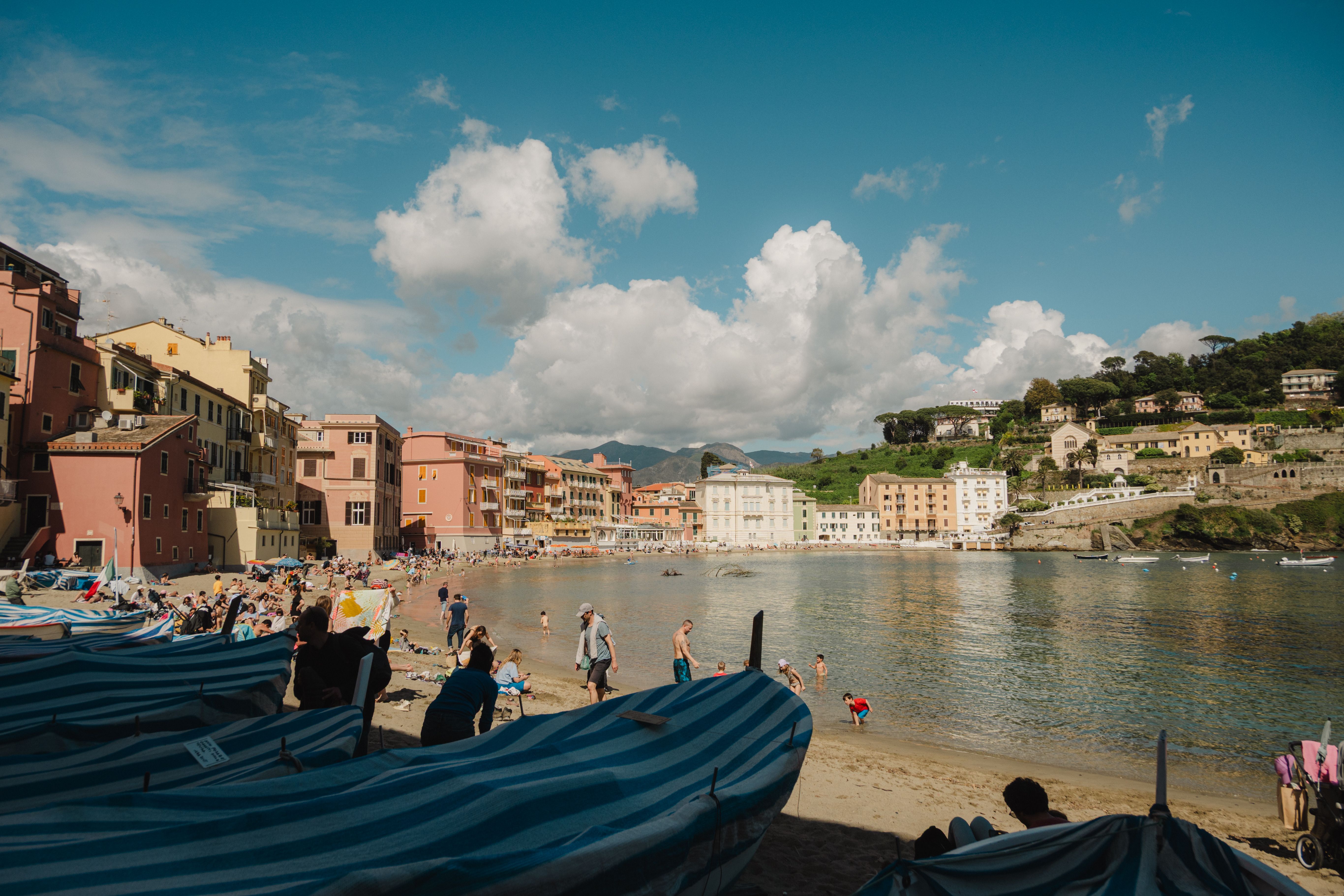 Scenic Beachfront in Vibrant Italian Coastal Town · Free Stock Photo