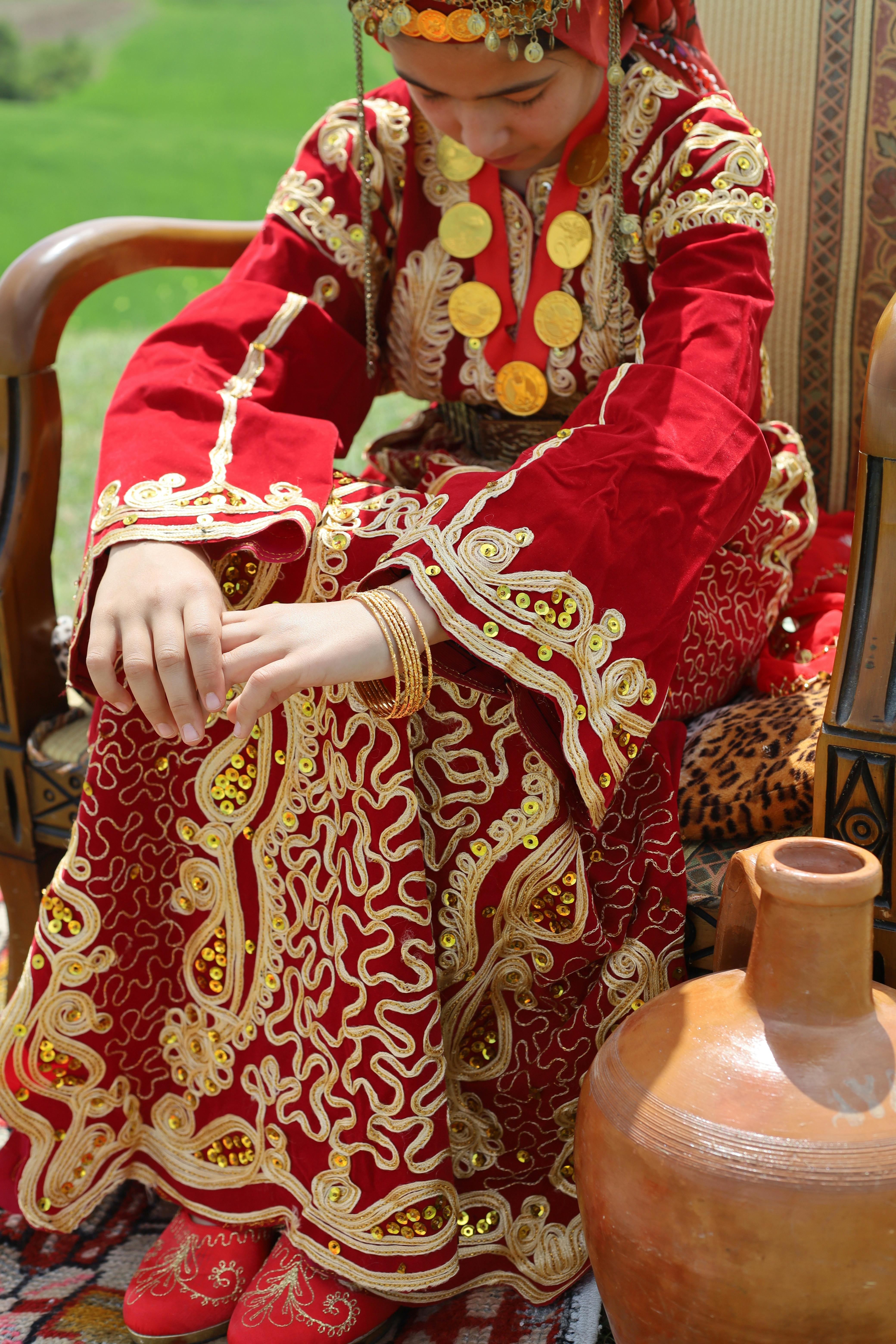Traditional Middle Eastern Dress with Intricate Embroidery · Free Stock ...