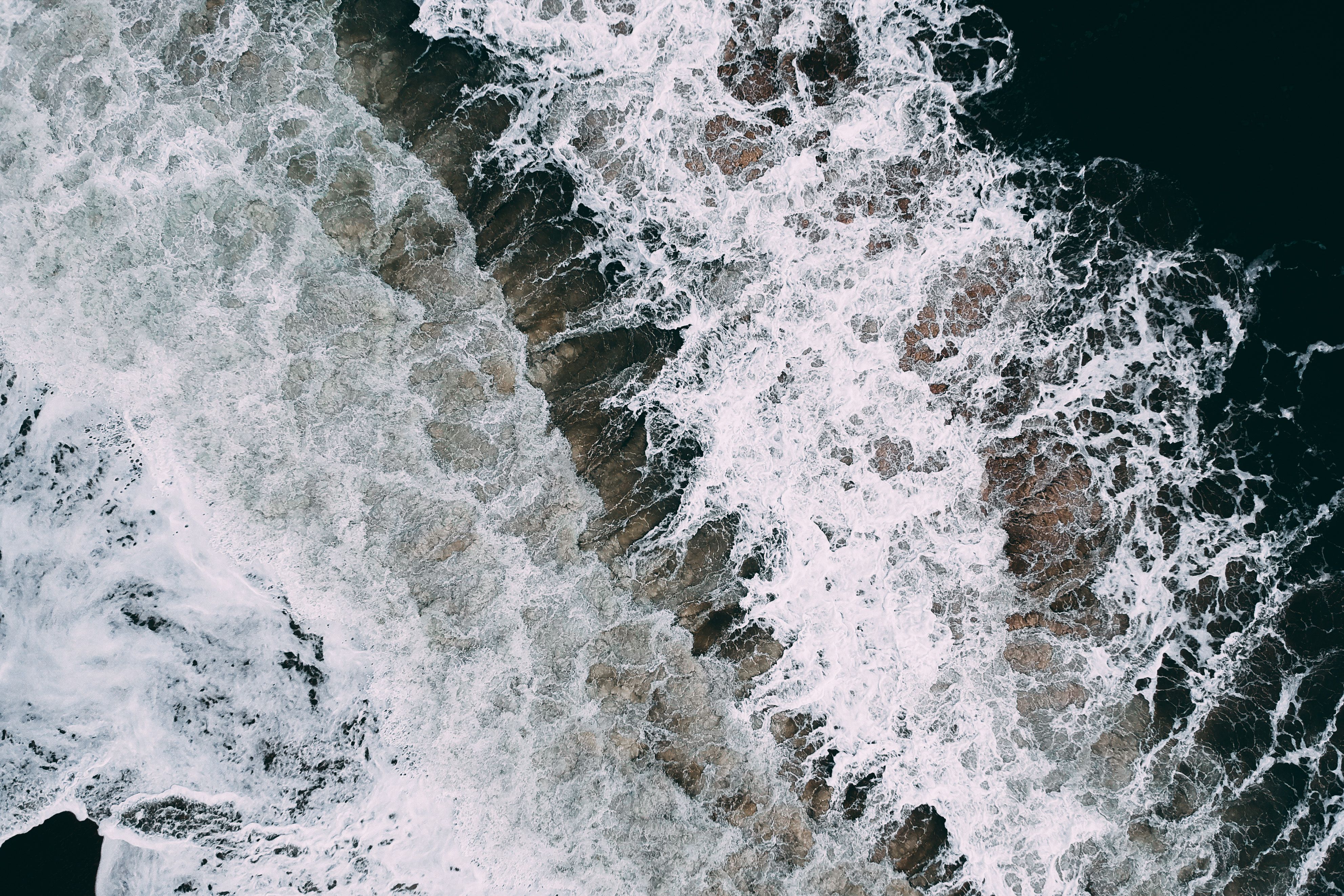 Aerial Photography of Ocean Splash · Free Stock Photo