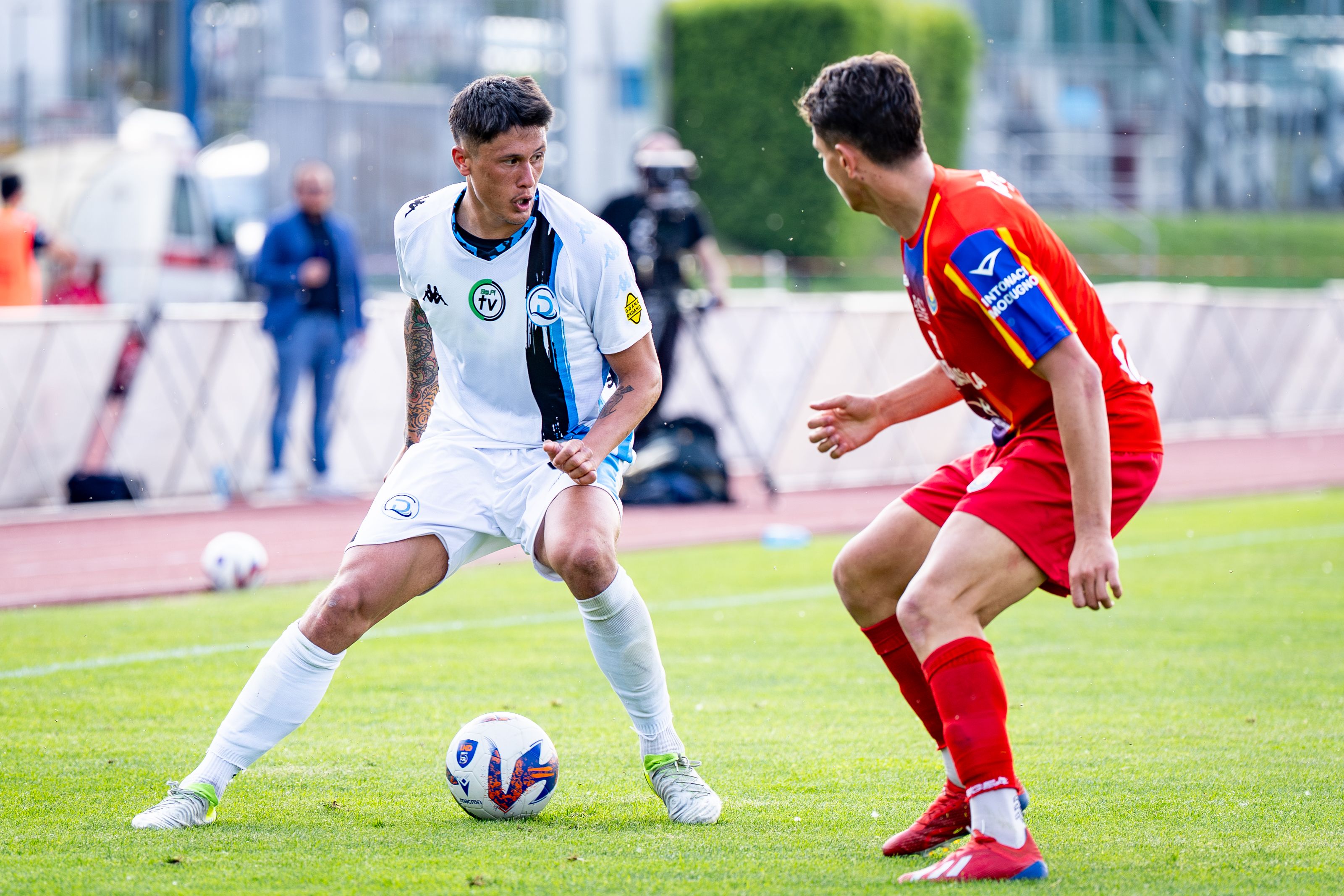 Intense Soccer Match Action Midfield Battle · Free Stock Photo
