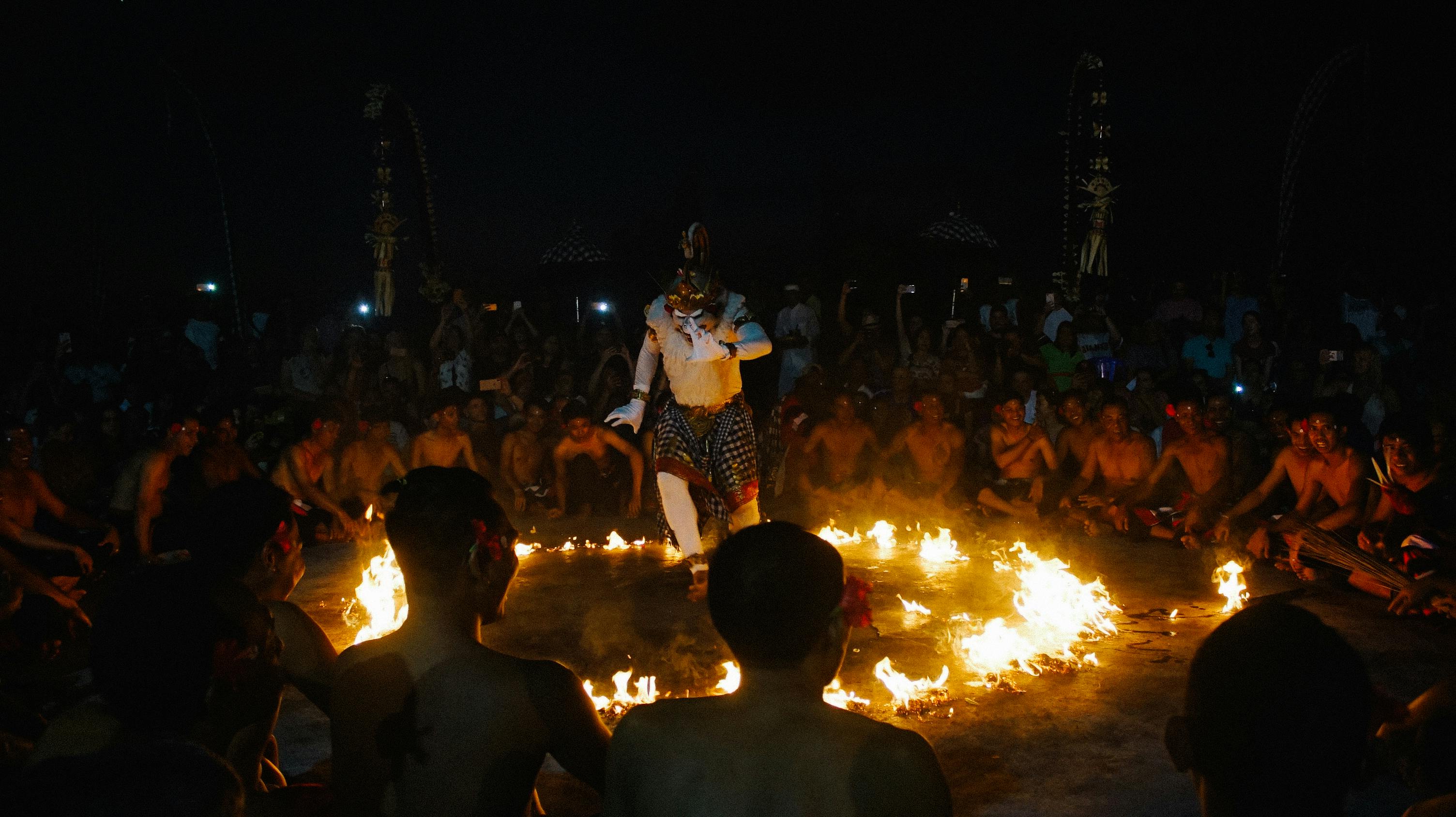 Traditional Fire Dance Performance at Night · Free Stock Photo