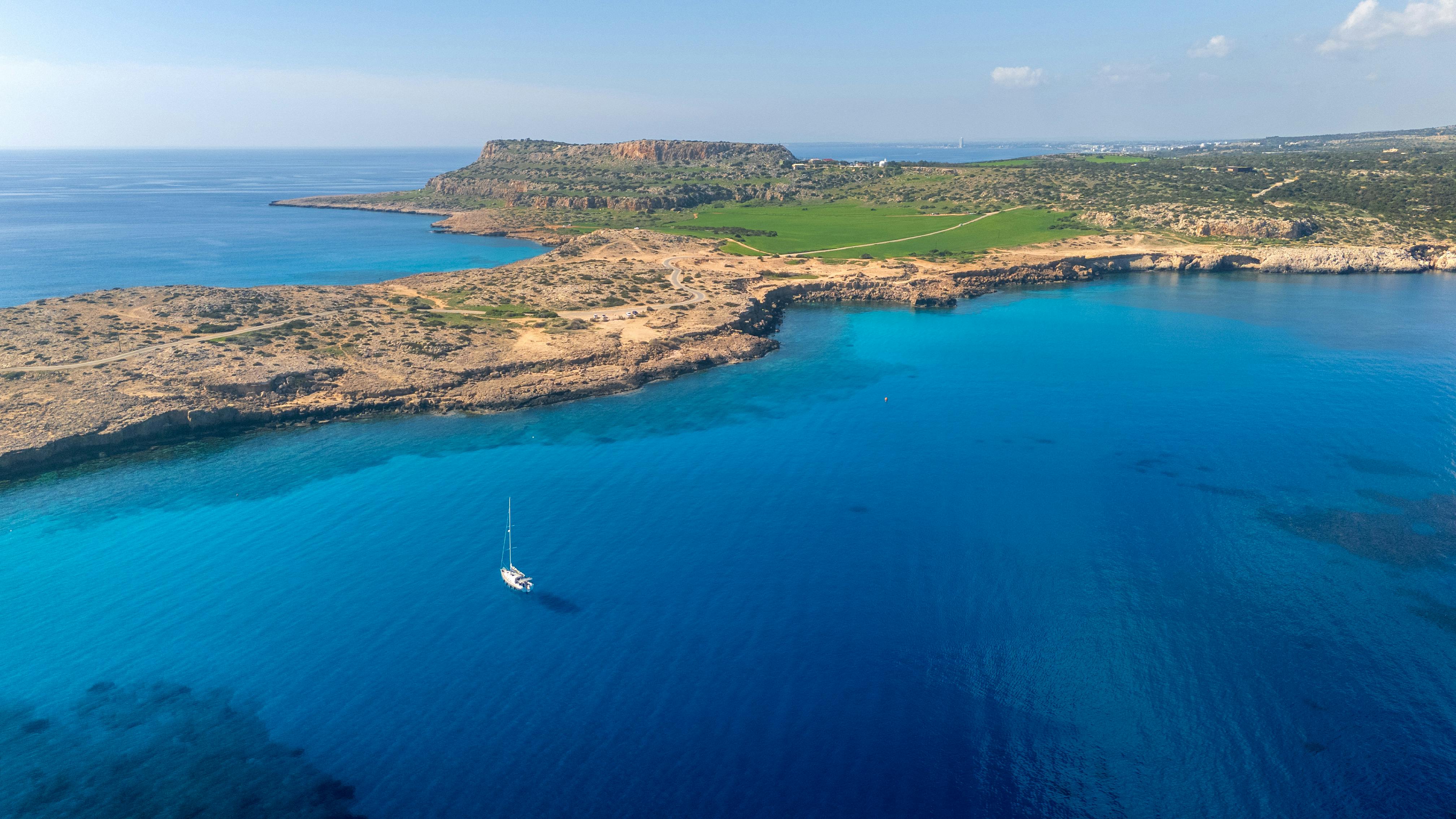 Aerial View of Pristine Coastline in Cyprus · Free Stock Photo