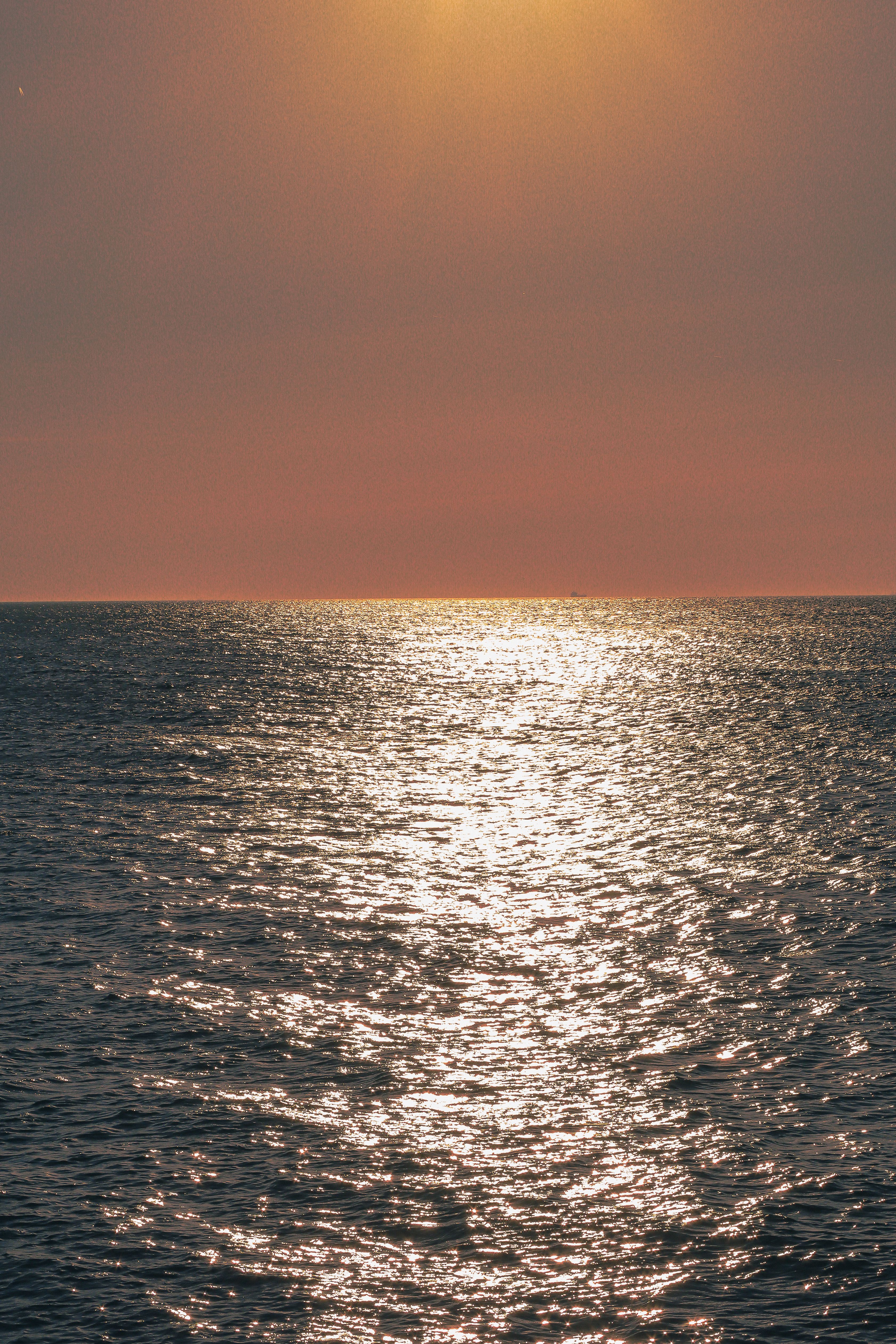 Serene Ocean Sunset with Reflective Waters · Free Stock Photo