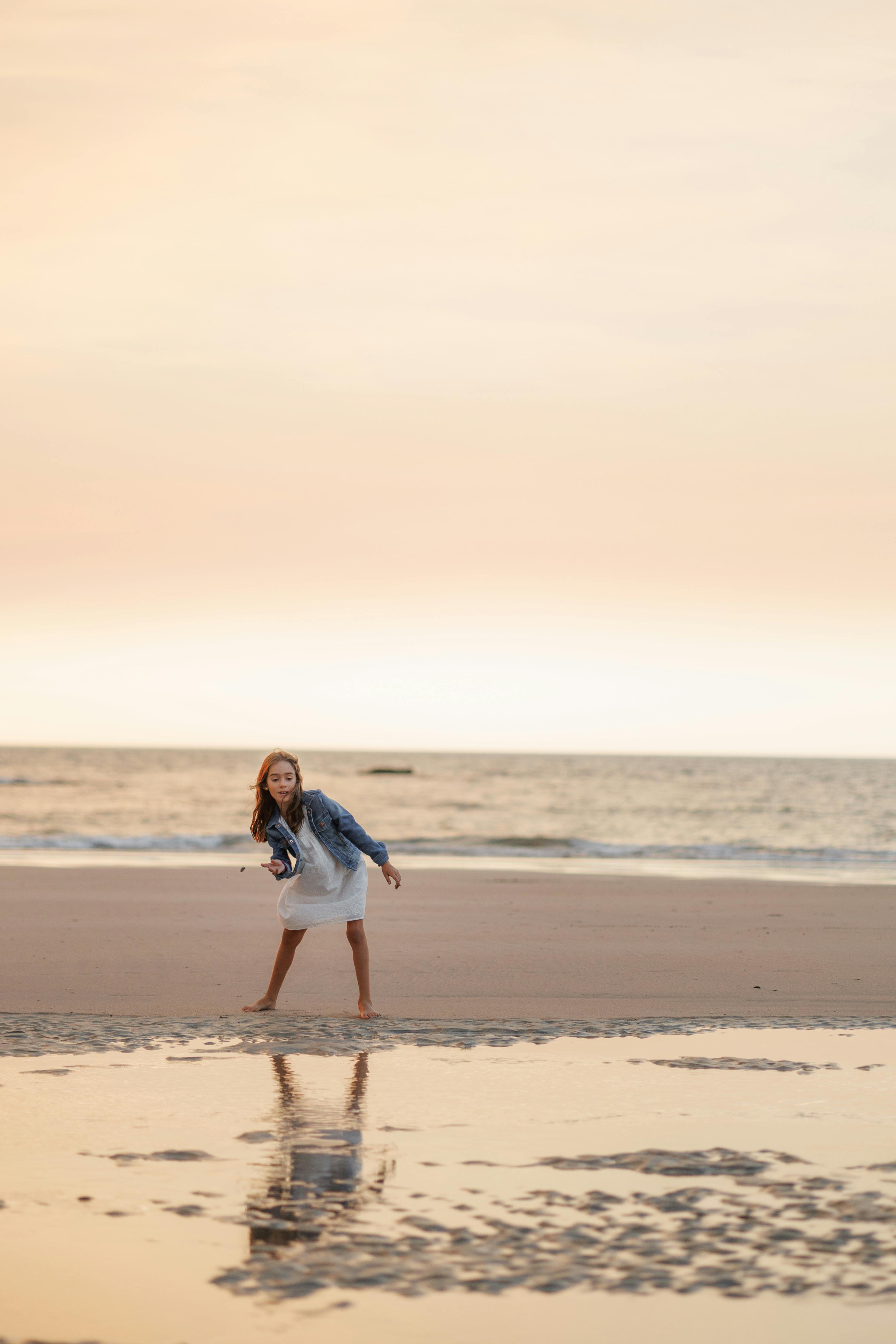 Teenage Girls Leaving Footprints in Sand · Free Stock Photo