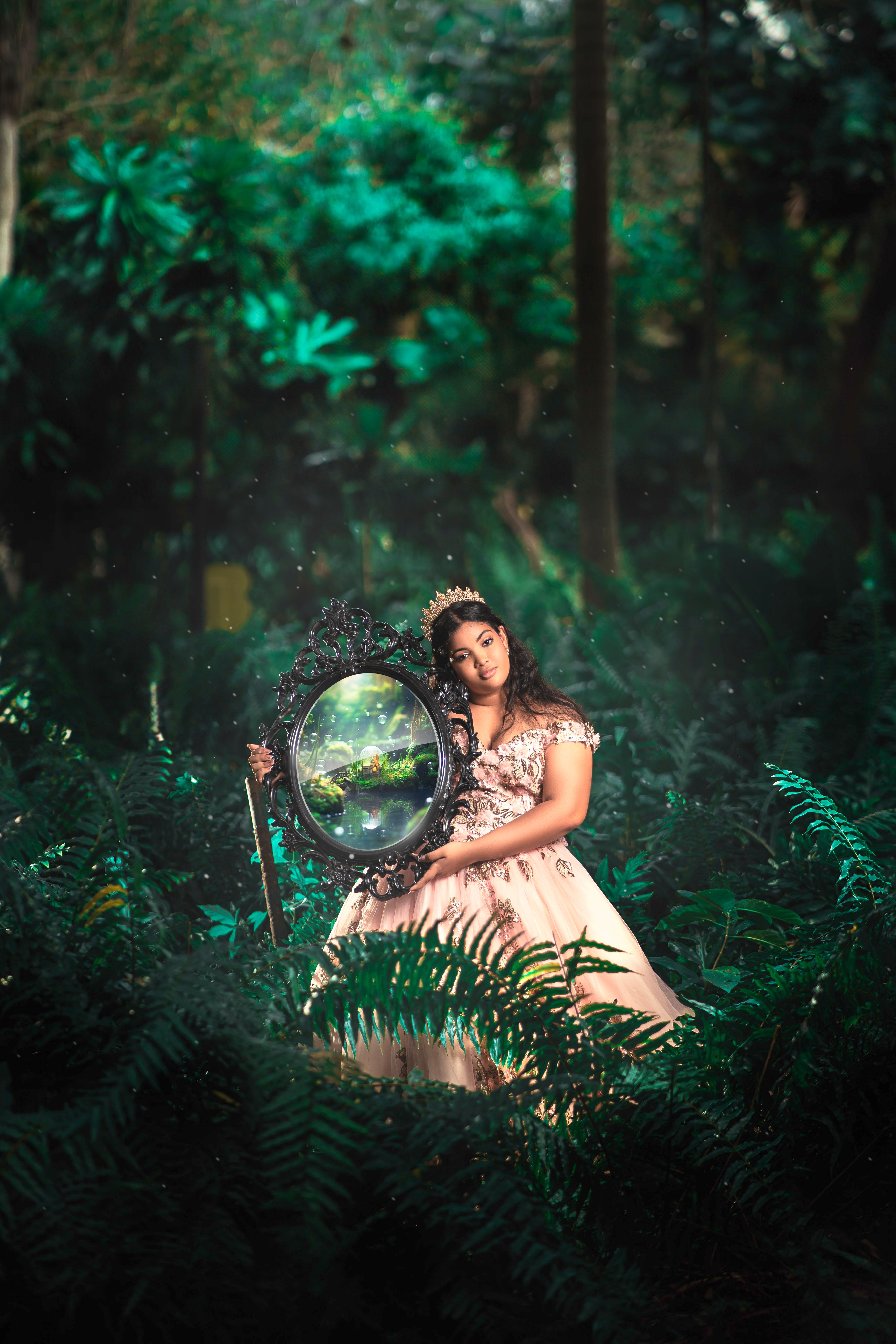 Enchanted Forest Portrait with Mirror Reflection · Free Stock Photo