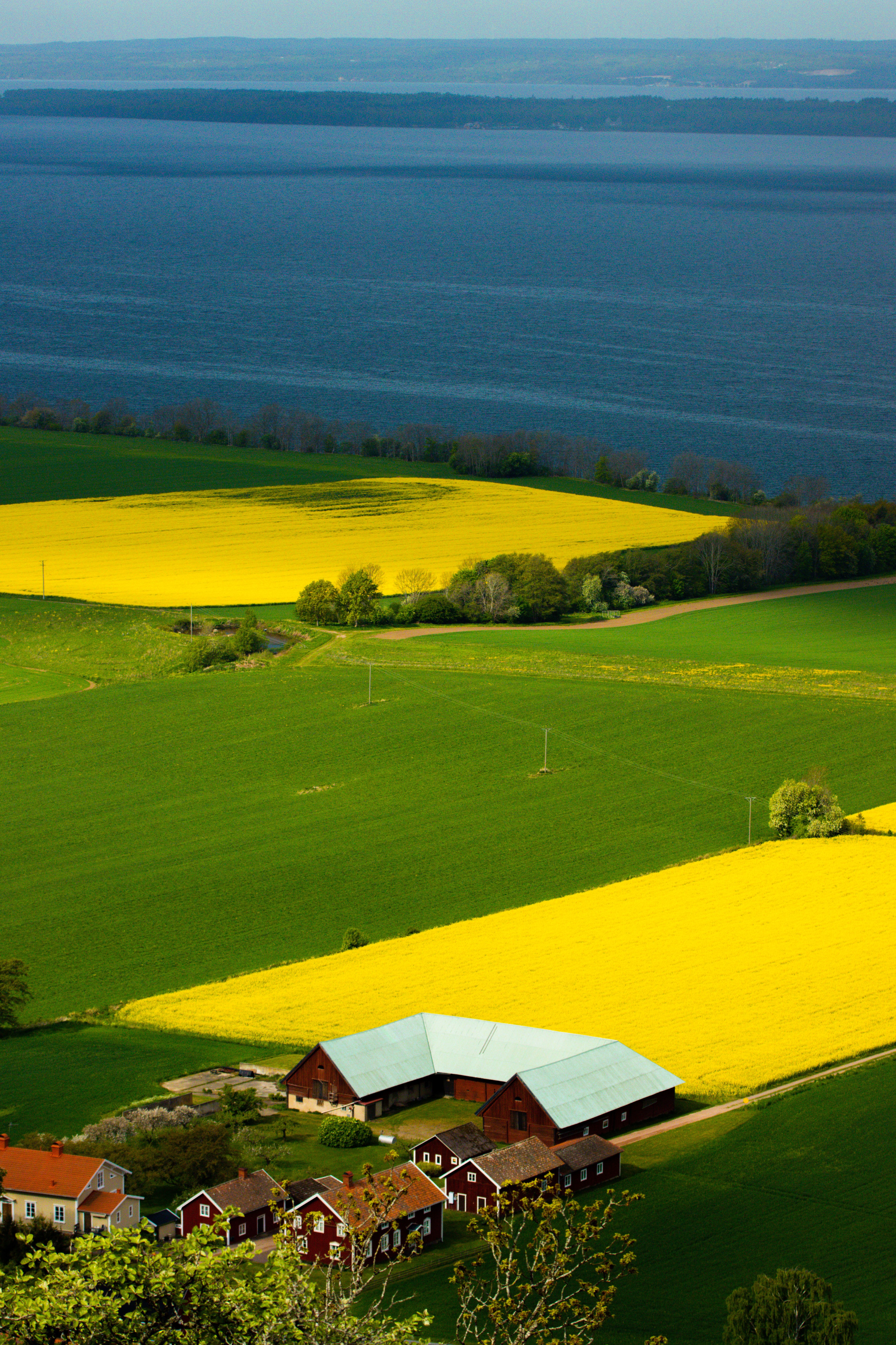 Aerial View of Swedish Countryside in Spring · Free Stock Photo