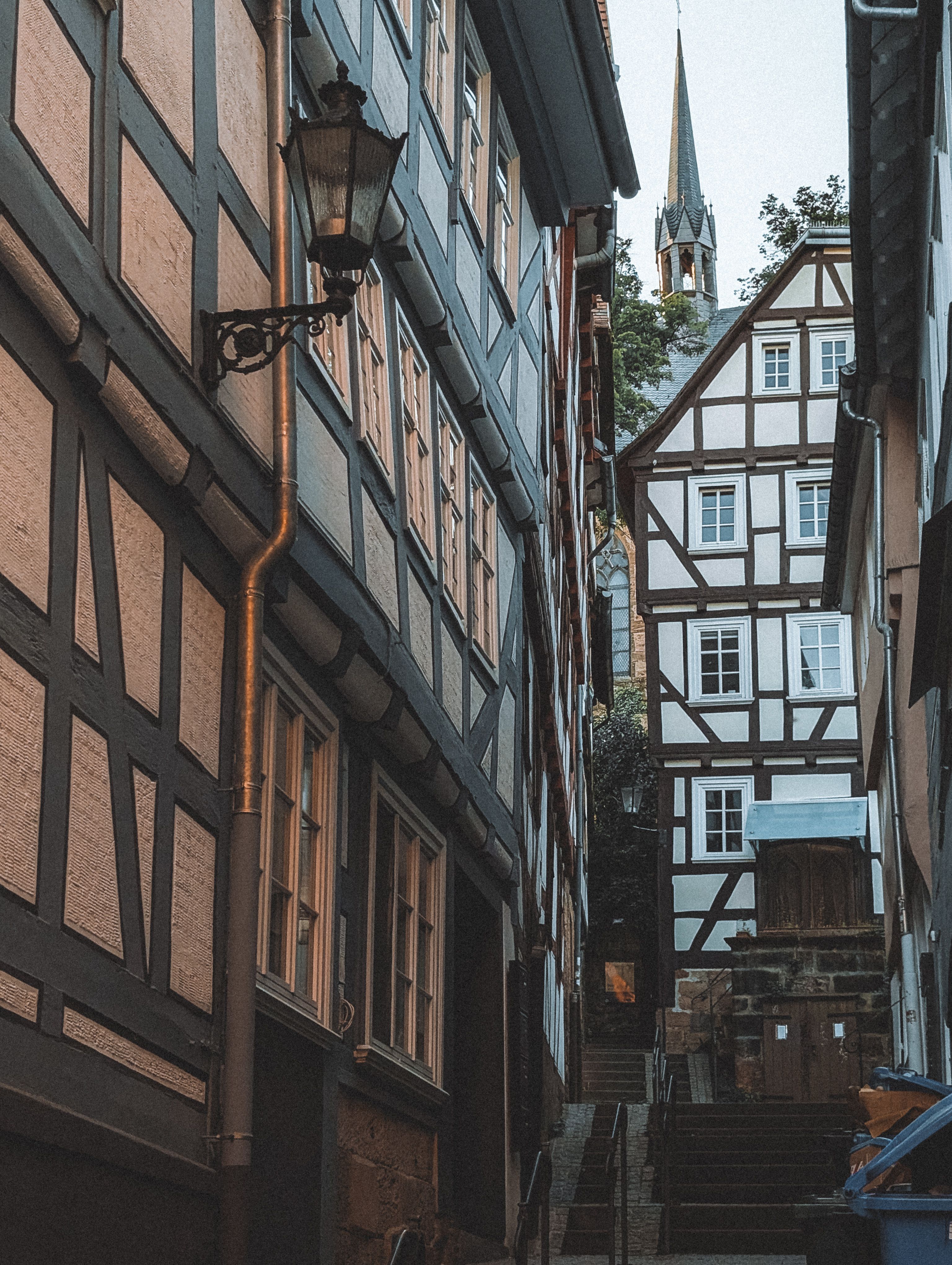 Charming Half-Timbered Street in Marburg, Germany · Free Stock Photo