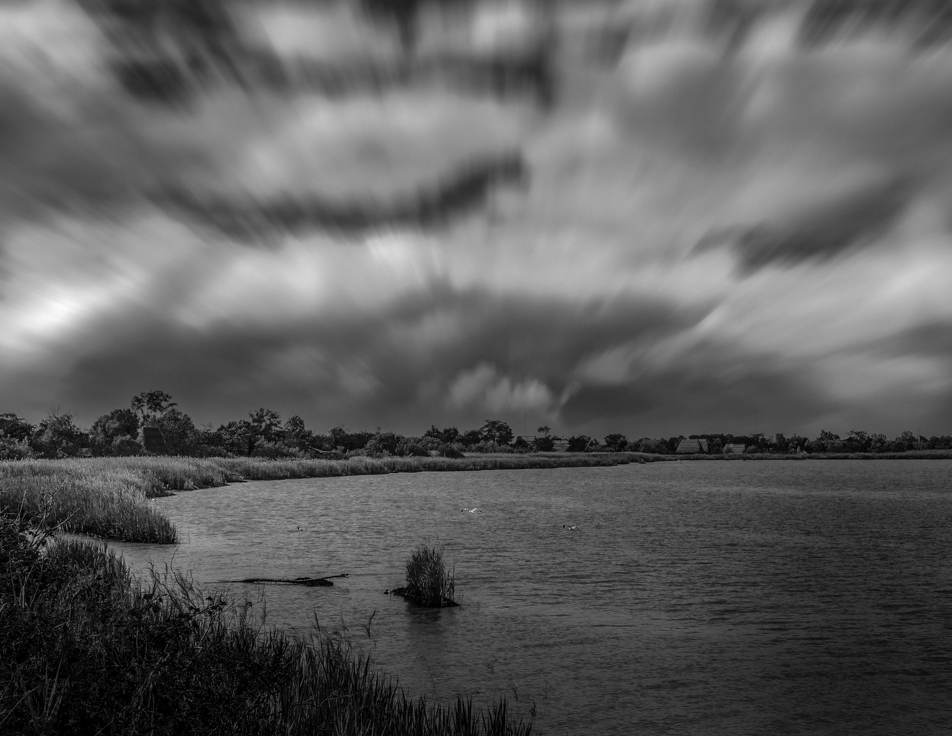 Dramatic Black and White River Landscape · Free Stock Photo