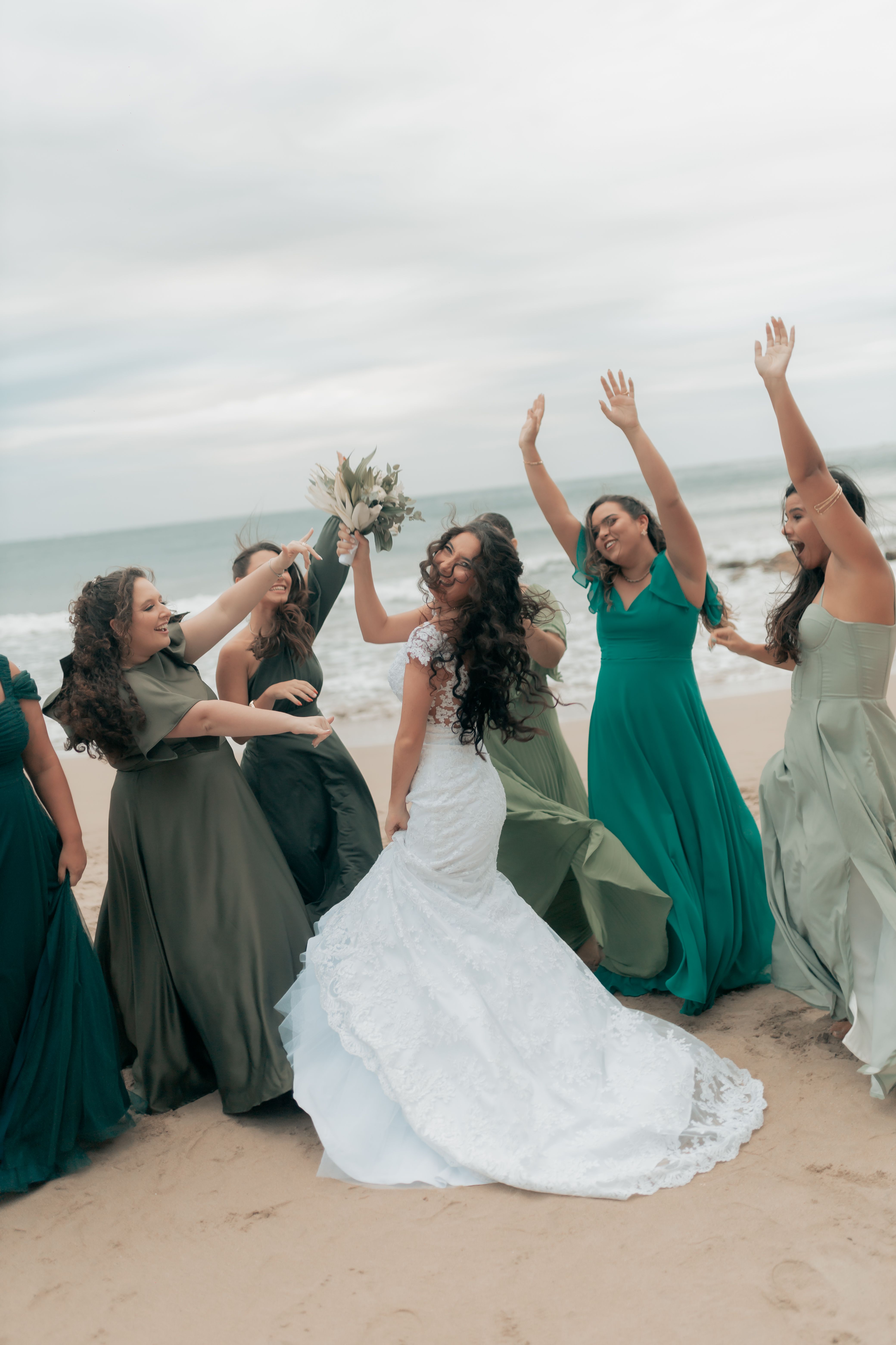 Women in White Dresses Raising Hands · Free Stock Photo