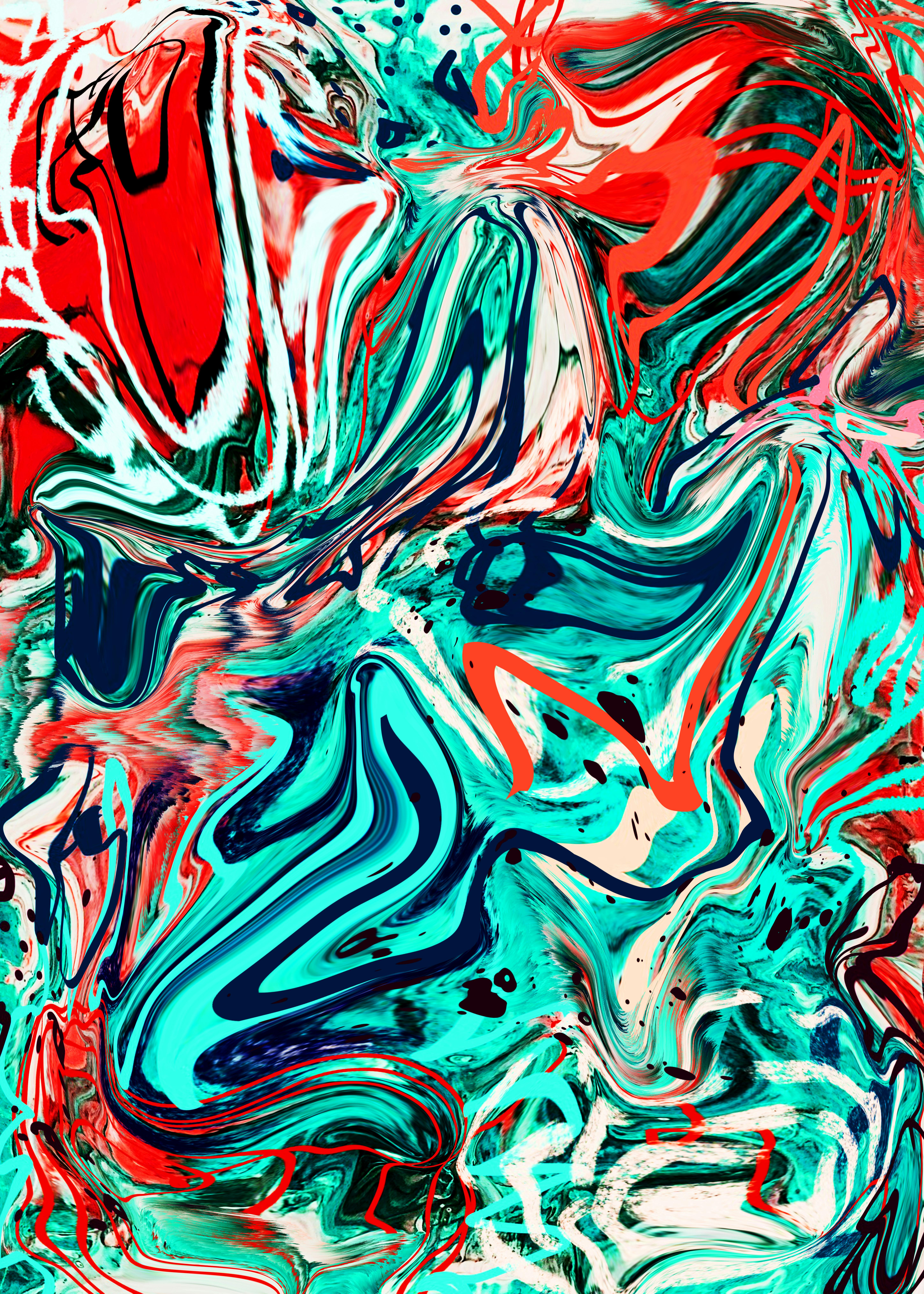 Vibrant Abstract Swirl Art with Bold Colors · Free Stock Photo