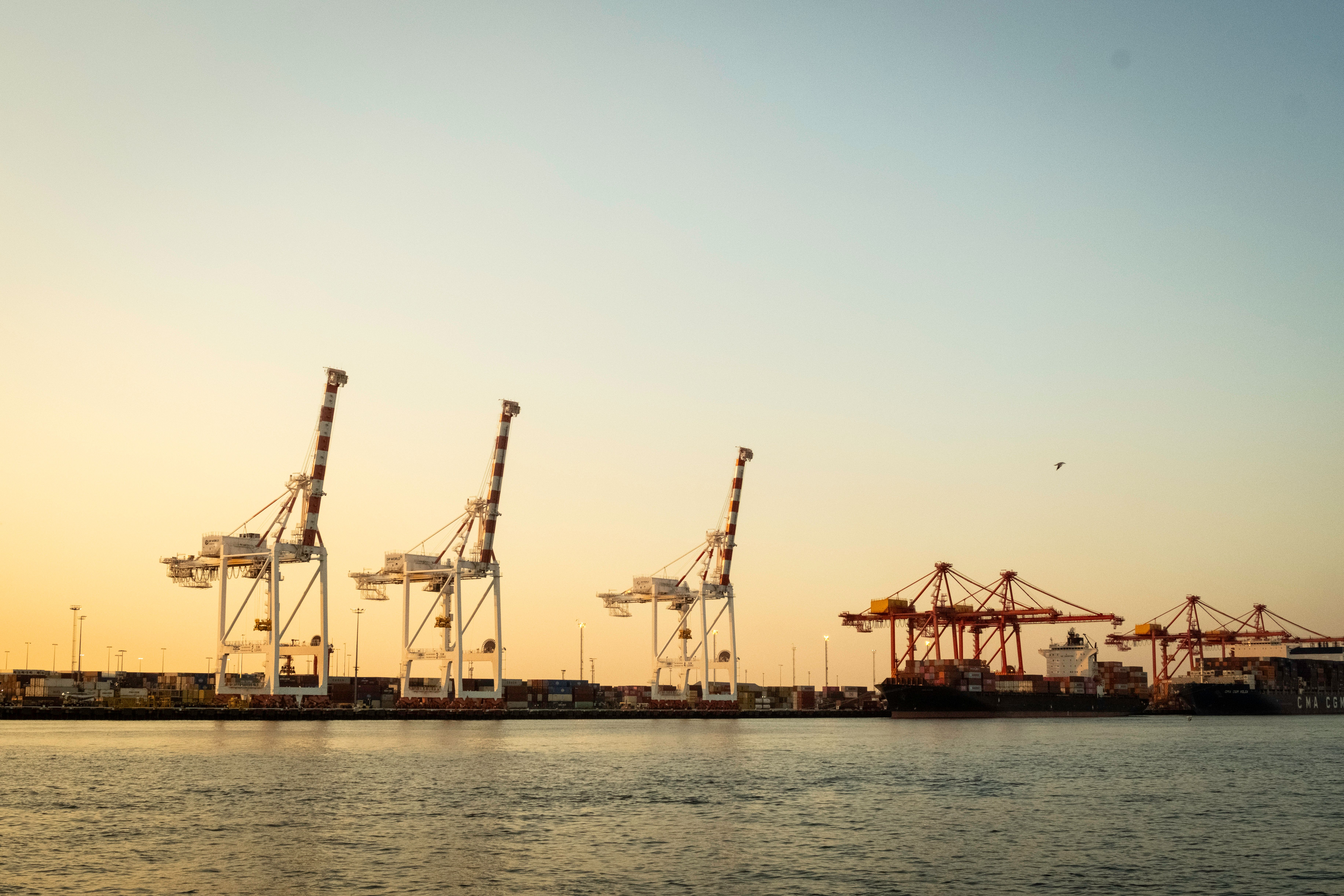Cargo Cranes at Fremantle Port During Sunset · Free Stock Photo