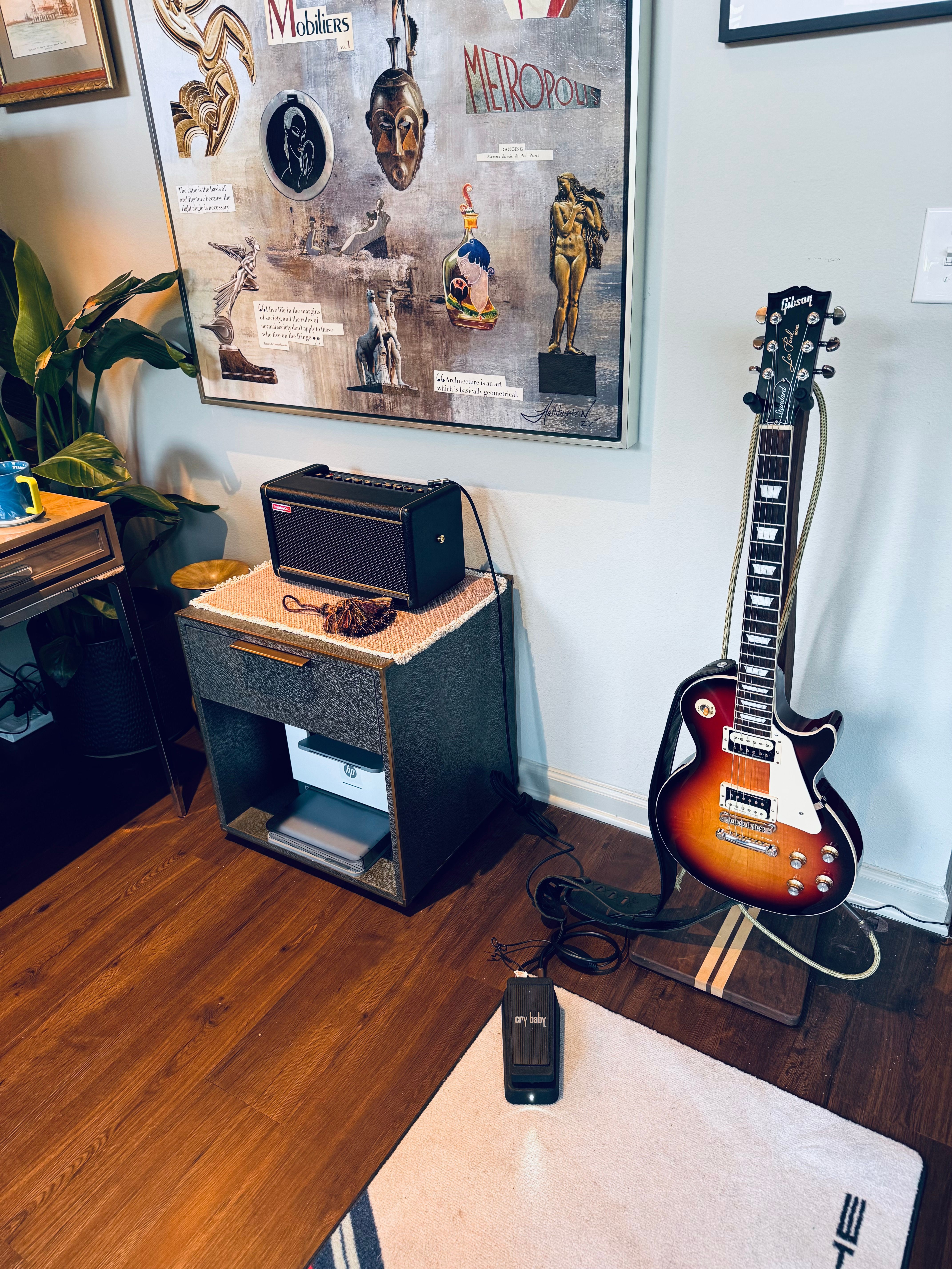 Cozy Music Corner with Electric Guitar and Amplifier · Free Stock Photo