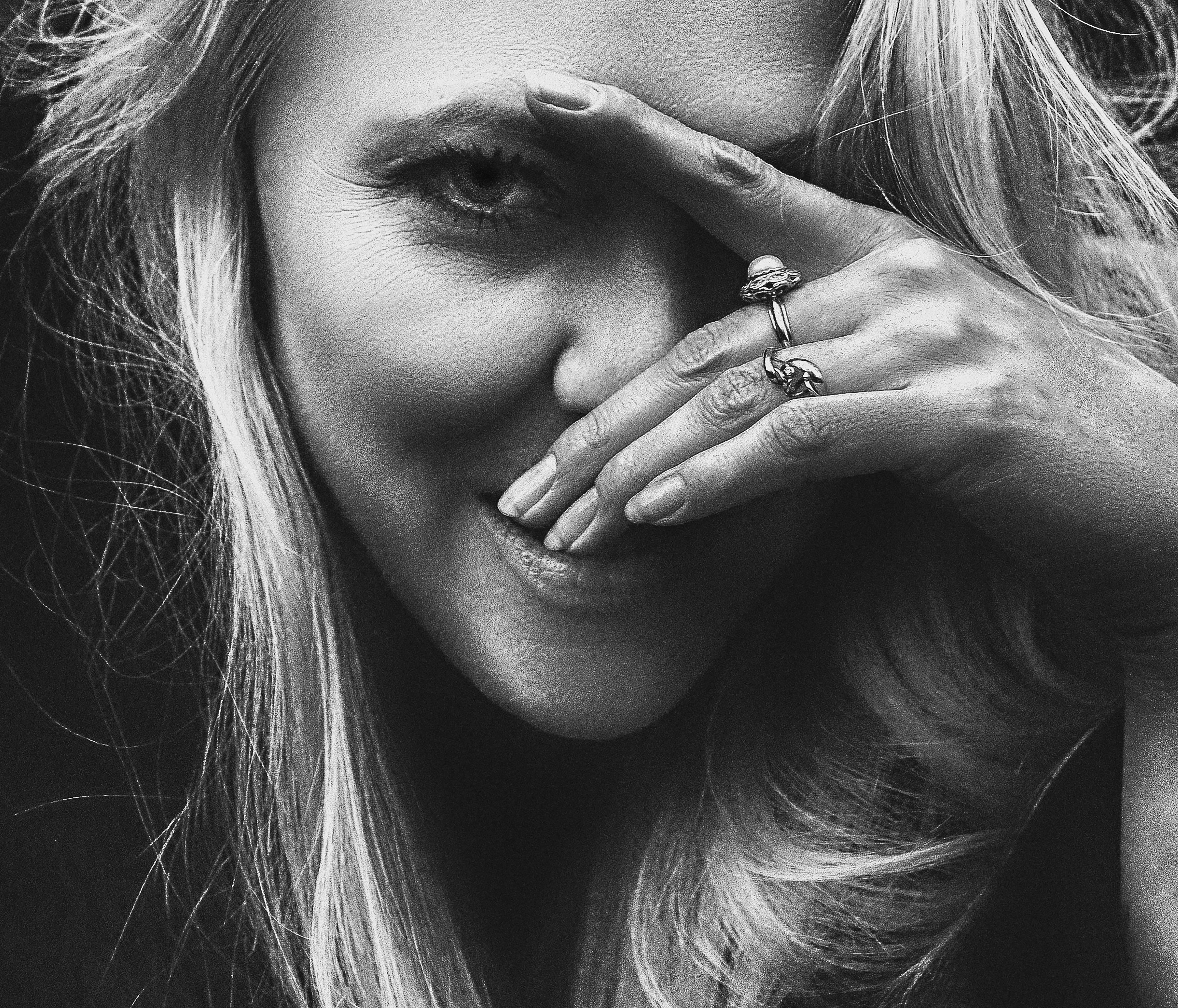 Expressive Black and White Portrait of a Woman · Free Stock Photo