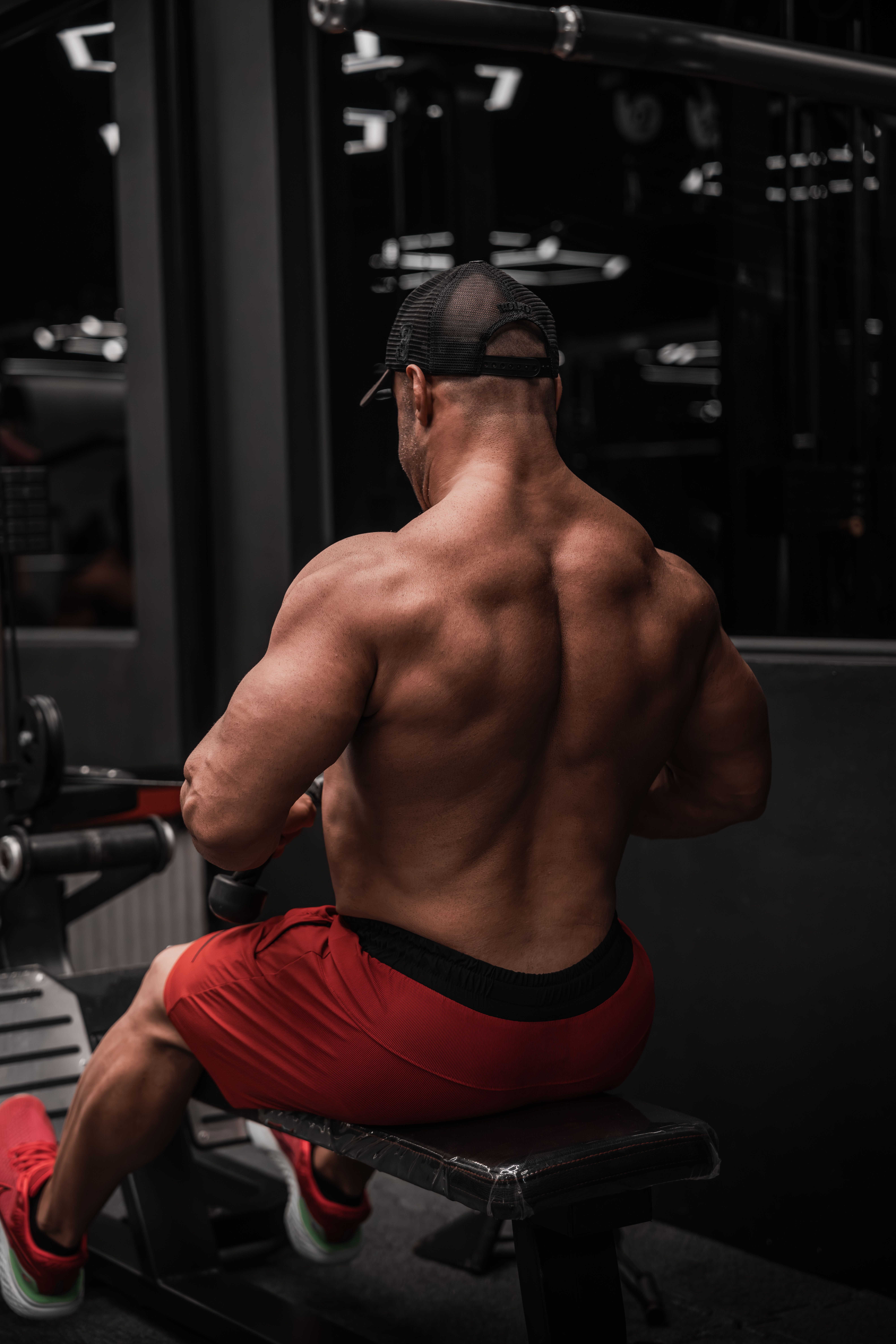Muscular Man Working Out in a Gym · Free Stock Photo