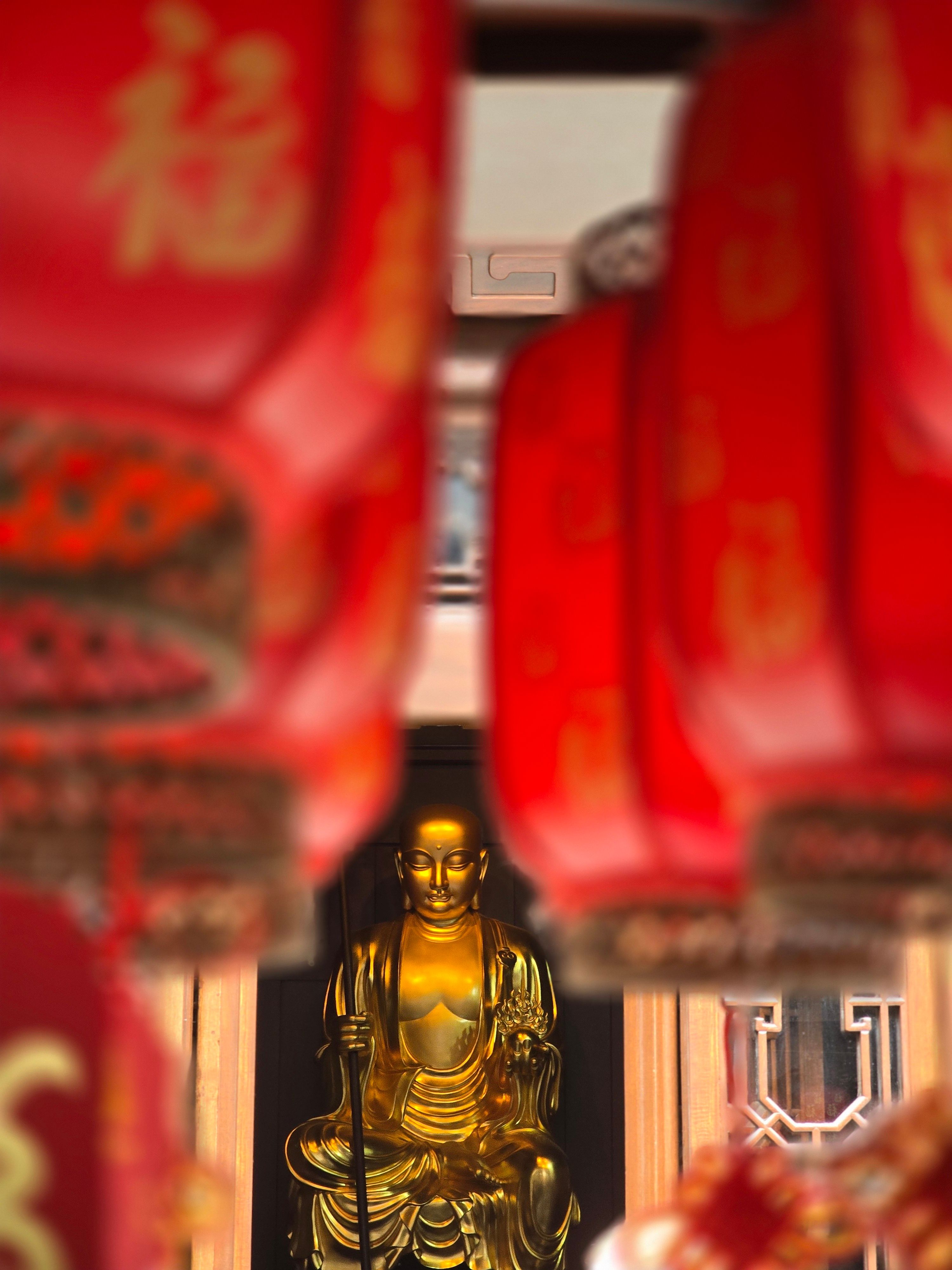 Red Signage in the Temple Entrance · Free Stock Photo