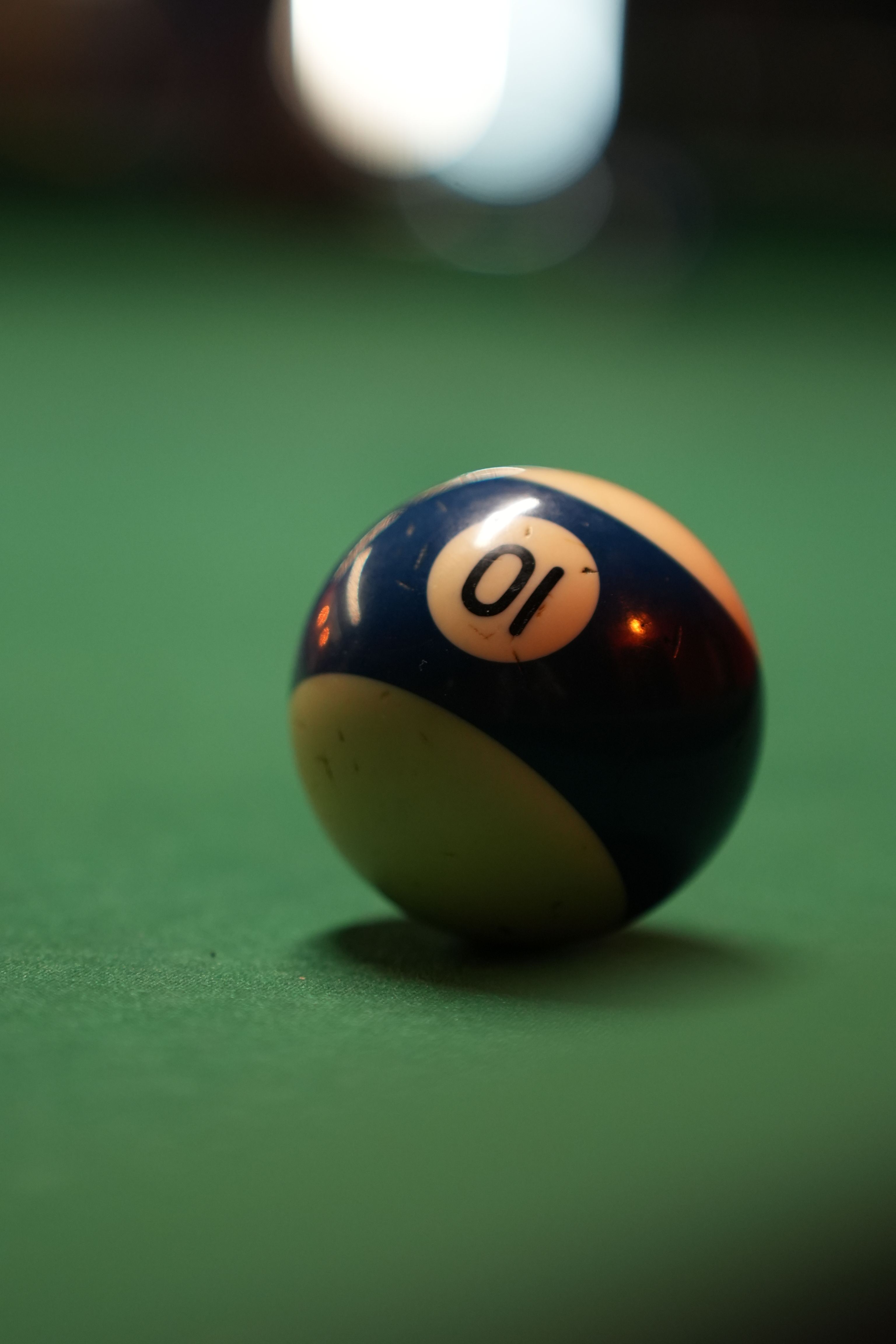 Close-up of a Blue Billiard Ball on Green Felt · Free Stock Photo