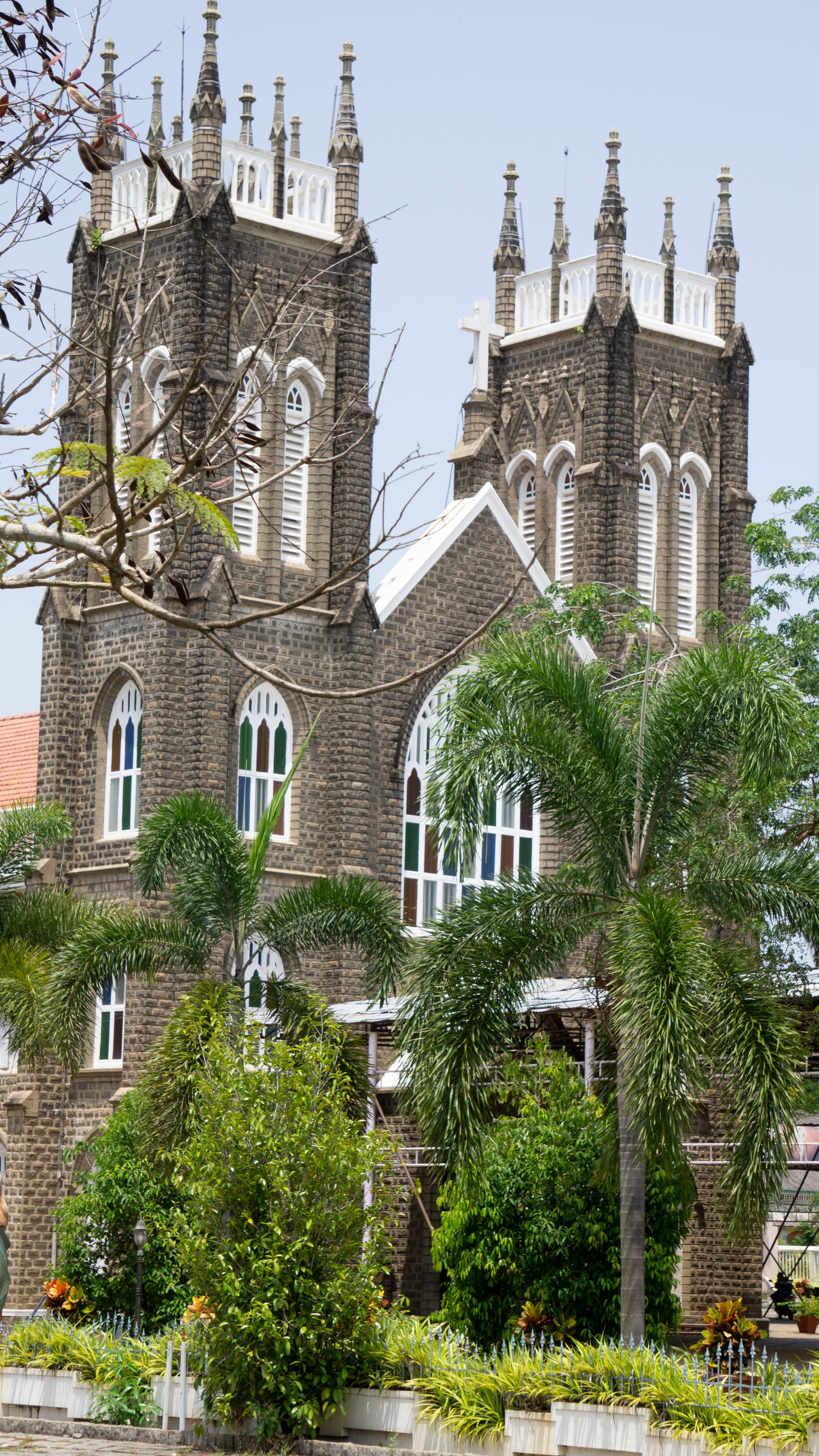 Historic Gothic Revival Church with Palm Trees · Free Stock Photo