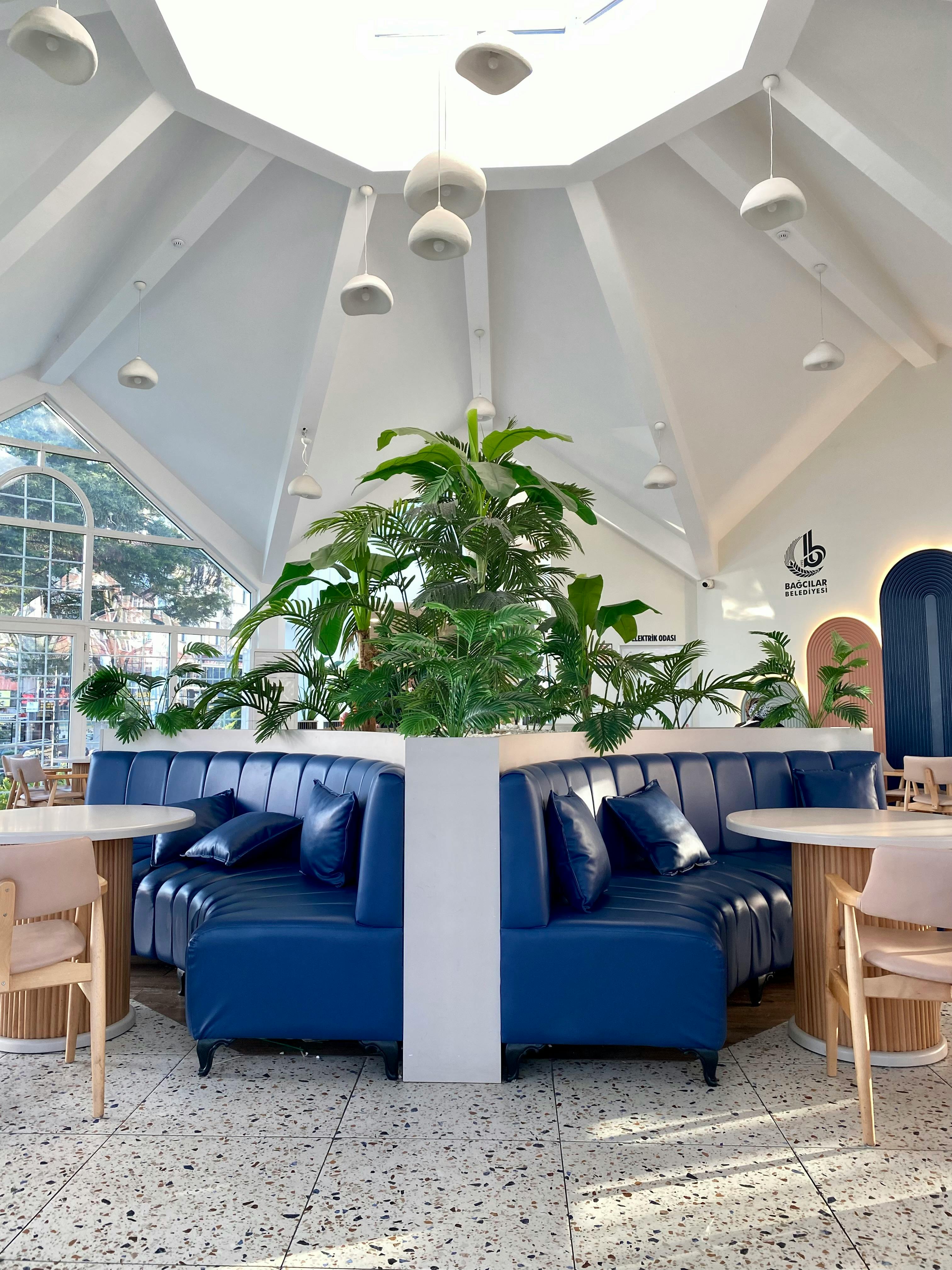 Contemporary Cafe Interior with Modern Seating · Free Stock Photo