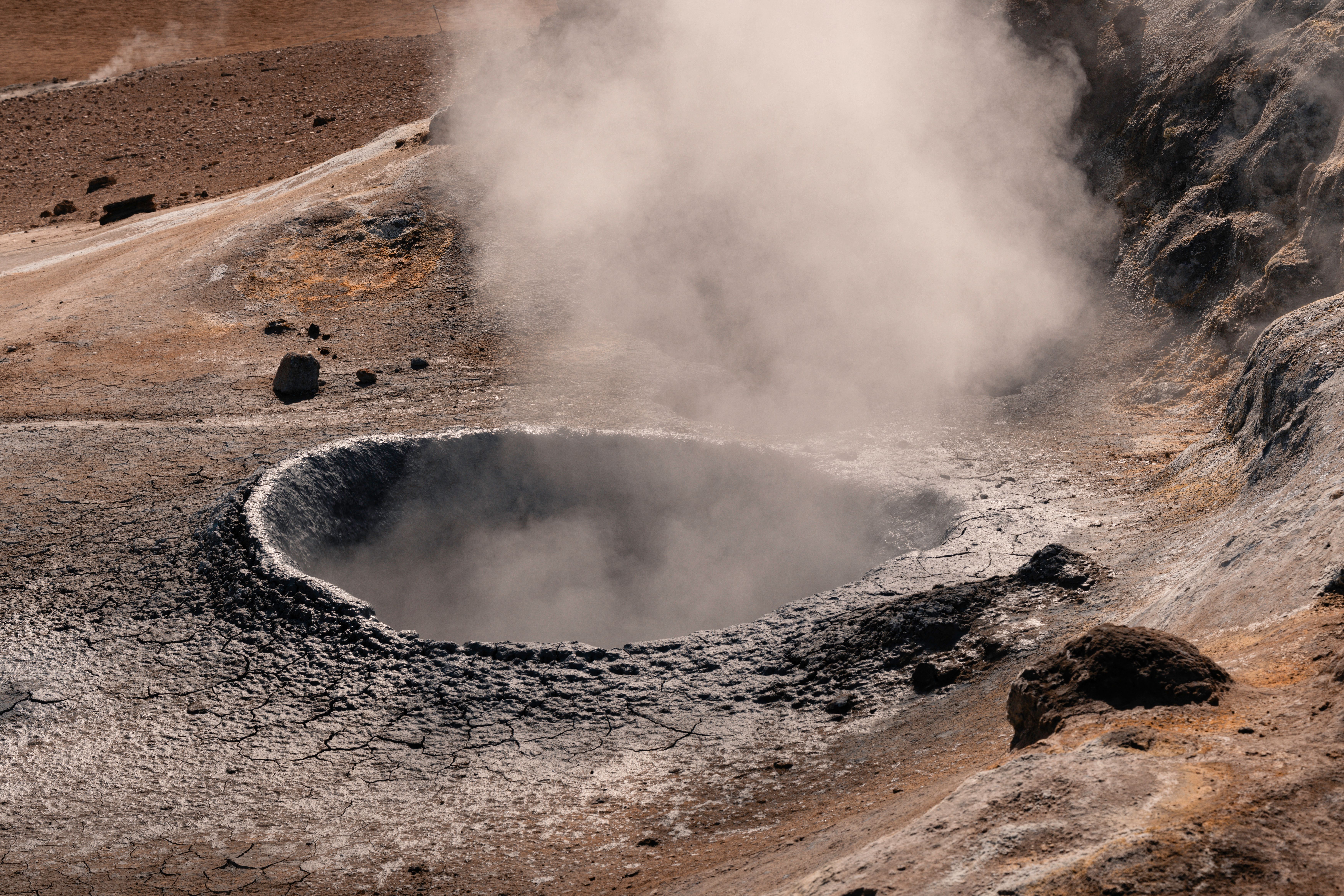 Steaming Geothermal Vent in Iceland Landscape · Free Stock Photo