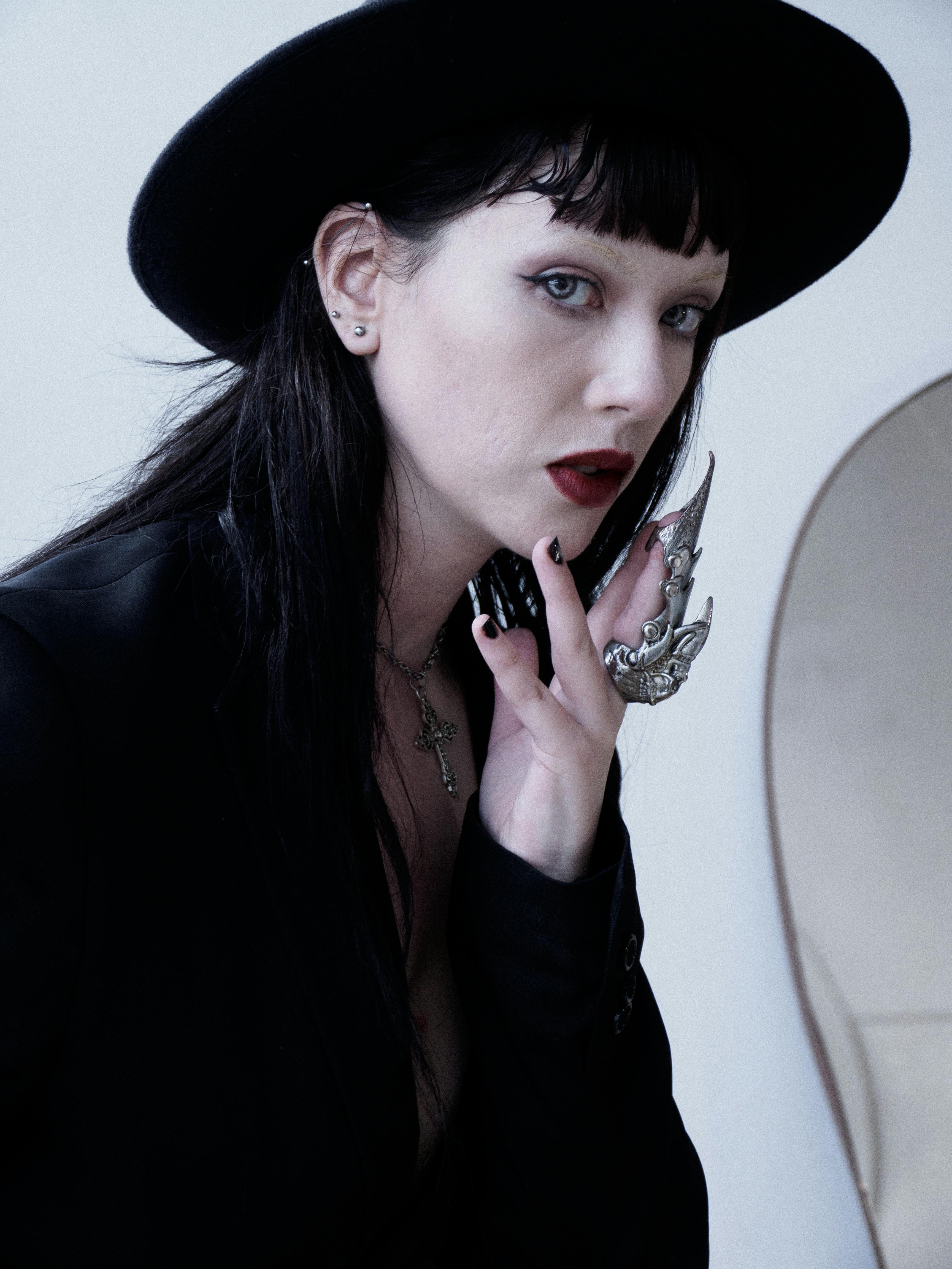 Gothic Fashion Portrait with Dramatic Accessories · Free Stock Photo