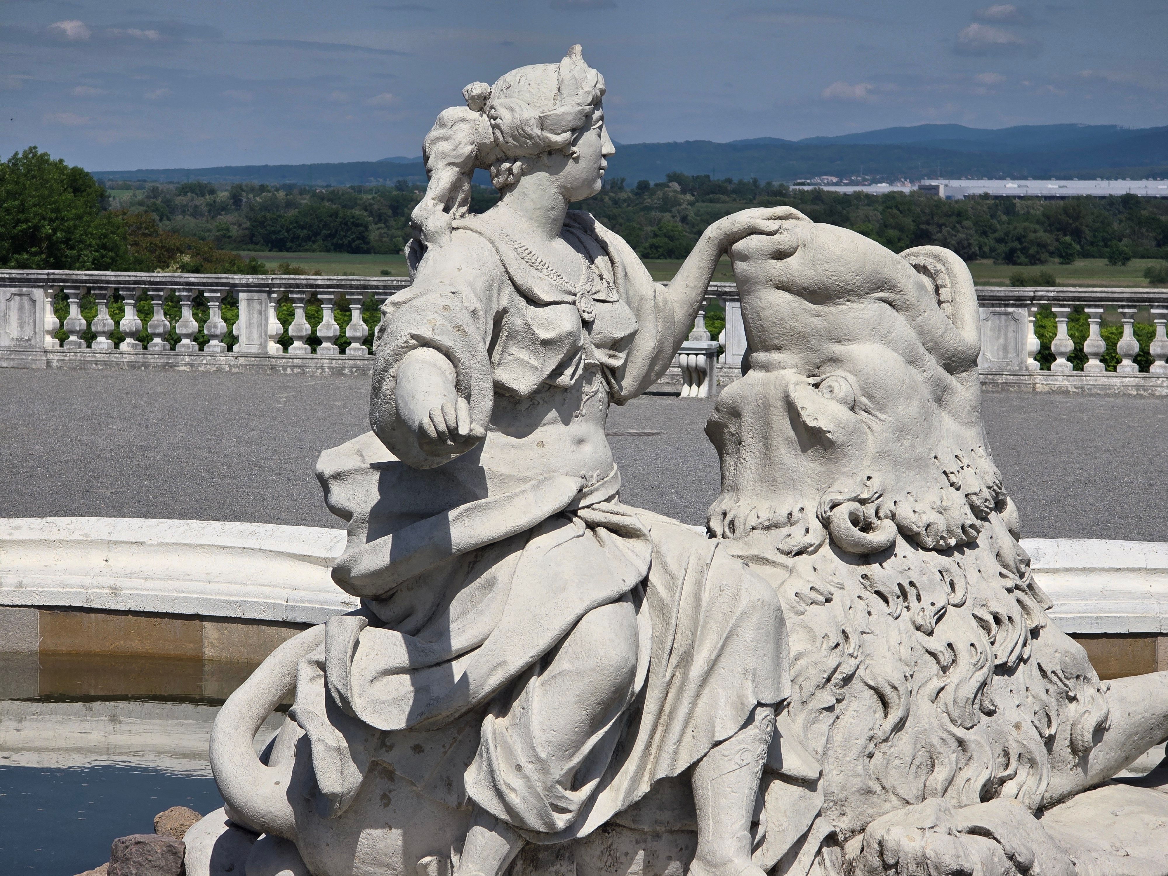 Statue of Woman and Lion at Schloßhof Palace · Free Stock Photo
