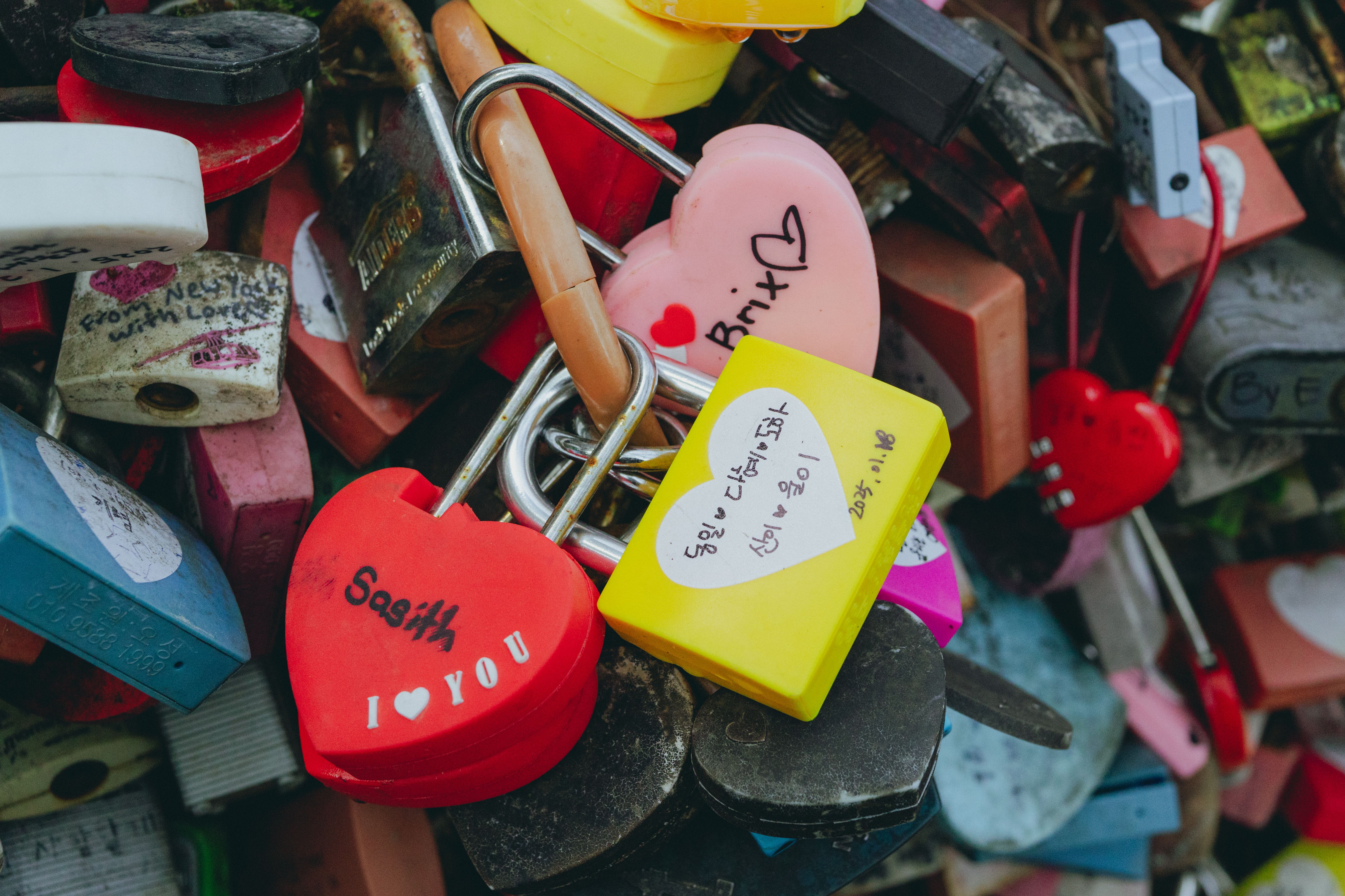 Colorful Heart-Shaped Love Locks in Seoul · Free Stock Photo