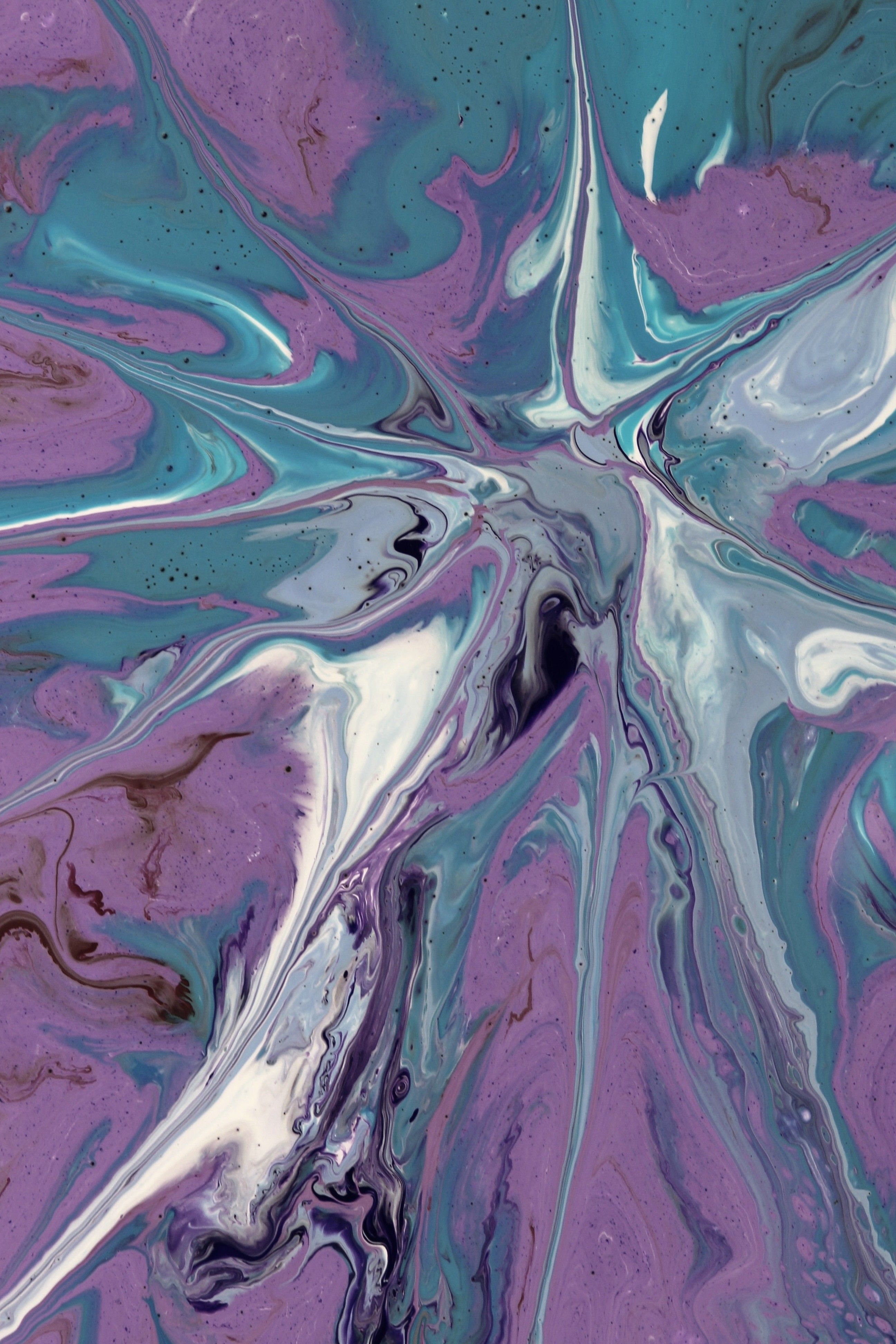 Colorful abstract oil painting with flow creating wavy lines · Free ...