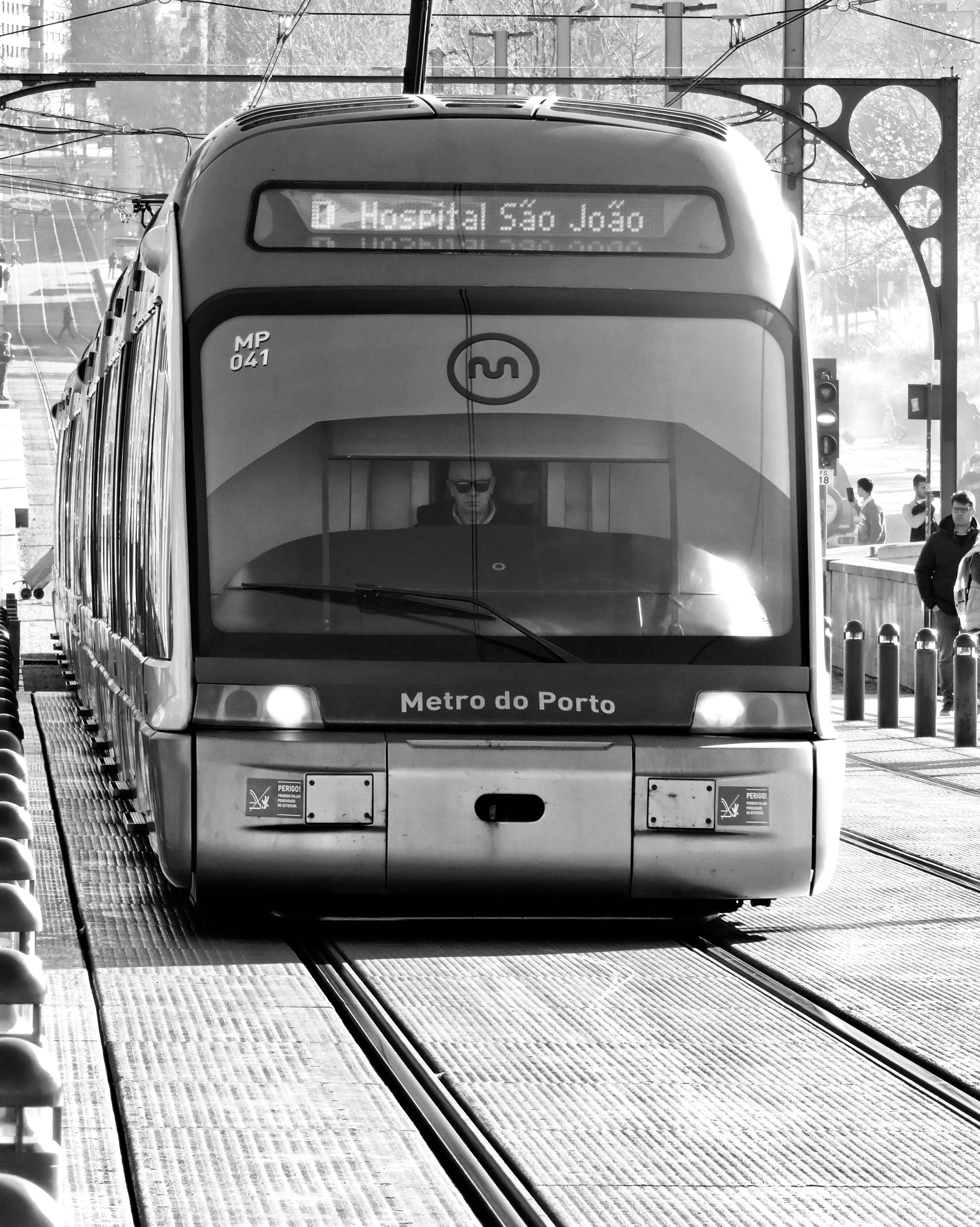 Black and White Porto Metro Train Front View · Free Stock Photo