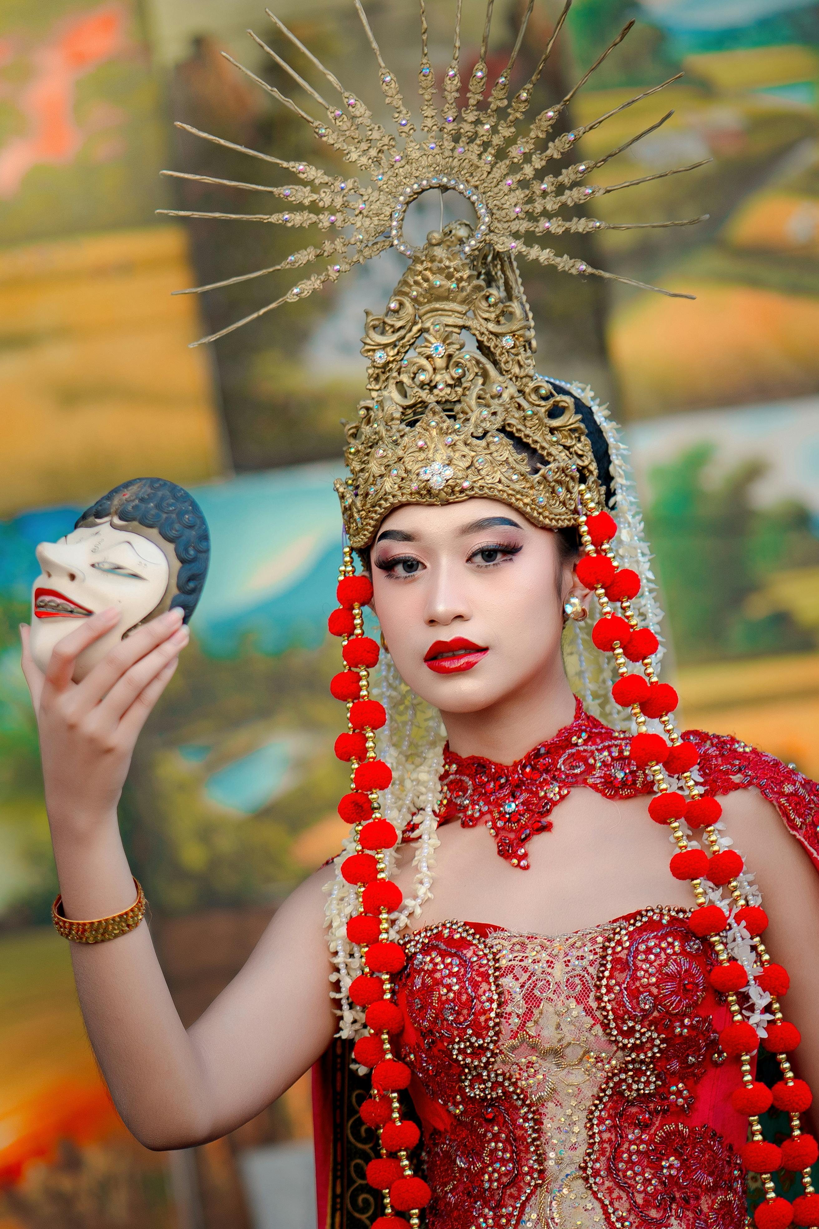 Traditional Sundanese Dance Costume and Mask · Free Stock Photo