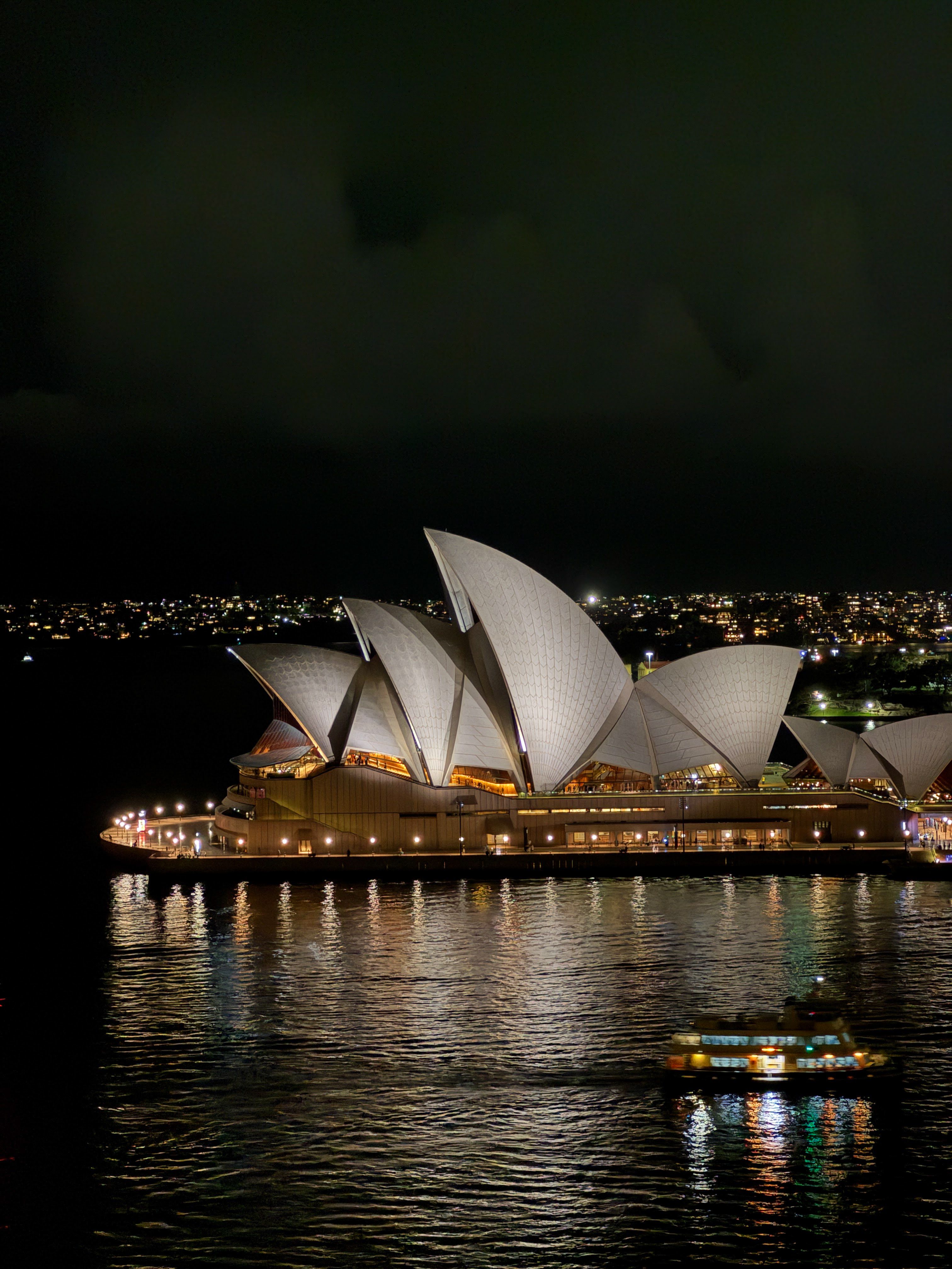Sydney Opera House at Night with Illuminated Harbour · Free Stock Photo