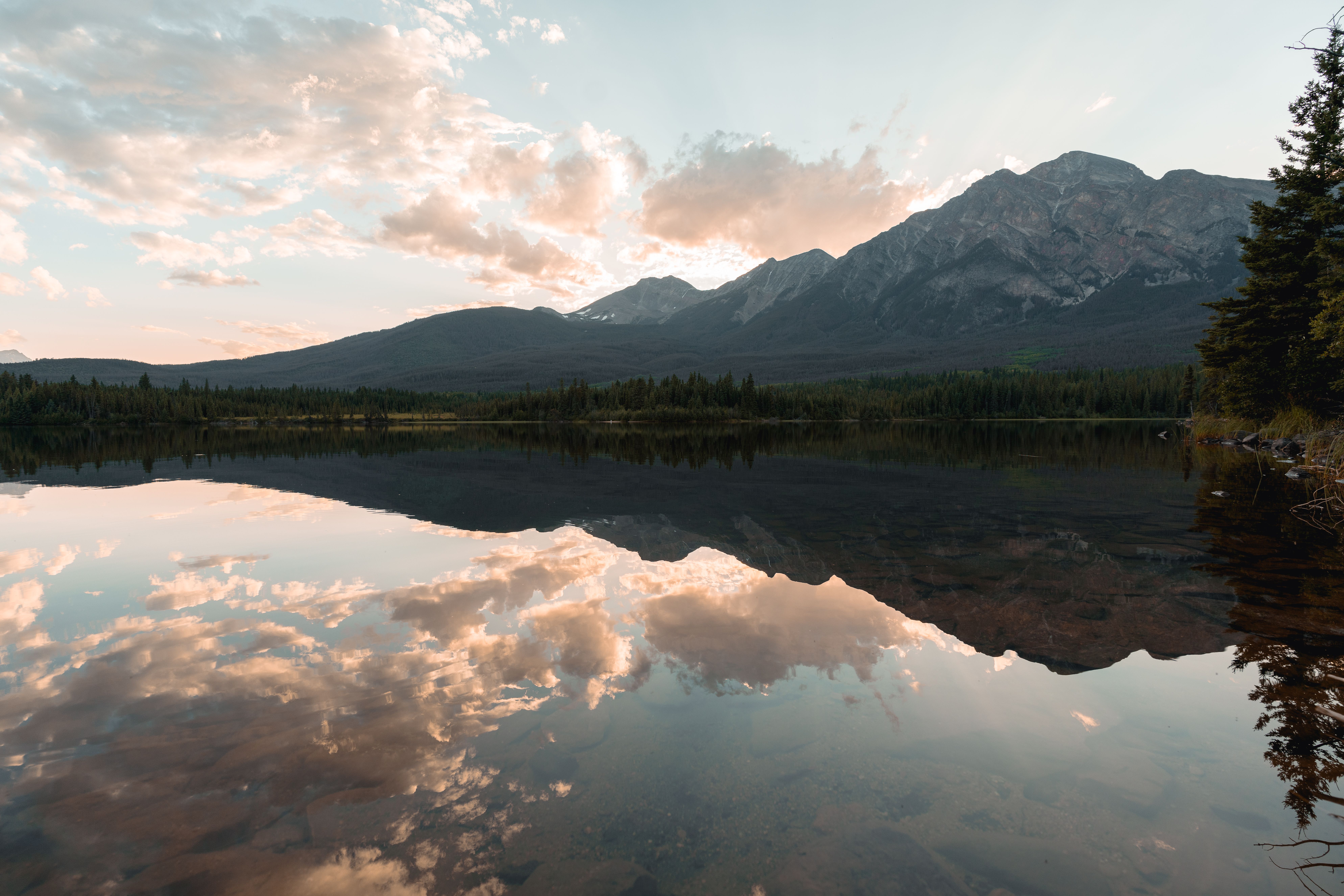 Sunset at Jasper National Park Lake, Alberta · Free Stock Photo