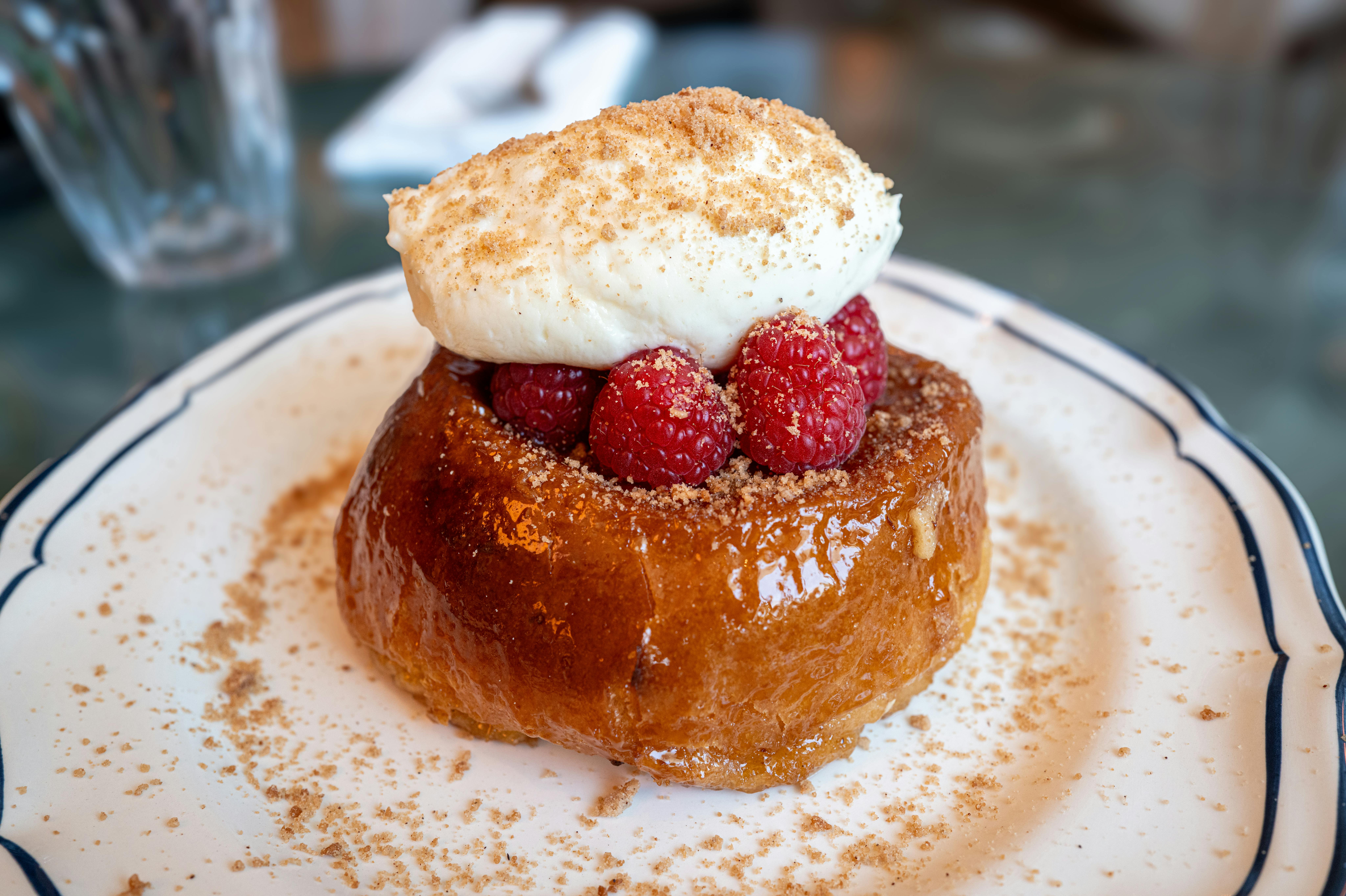 Delicious Raspberry Dessert with Cream Topping · Free Stock Photo