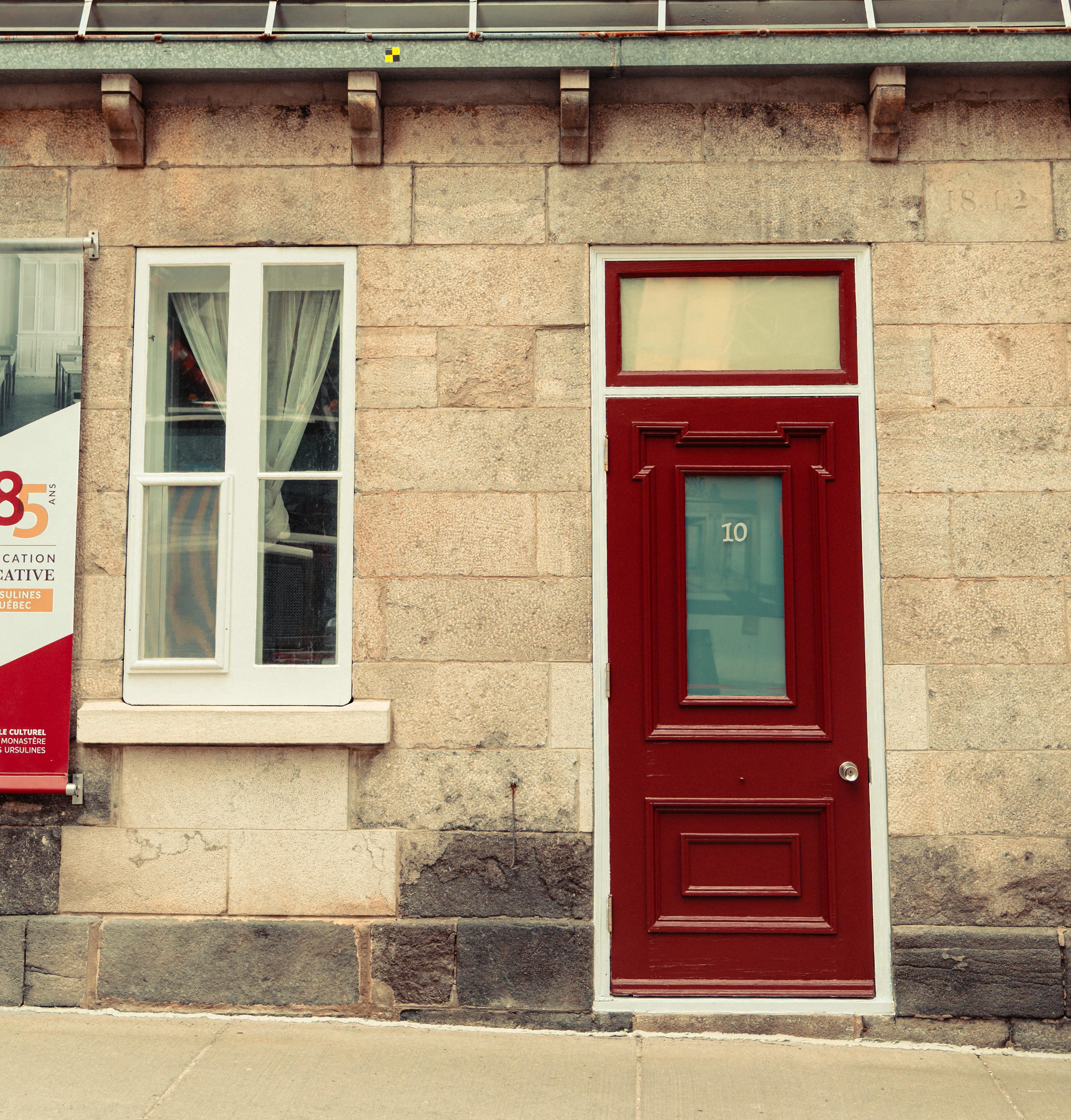 Charming Red Door in Old Quebec City · Free Stock Photo