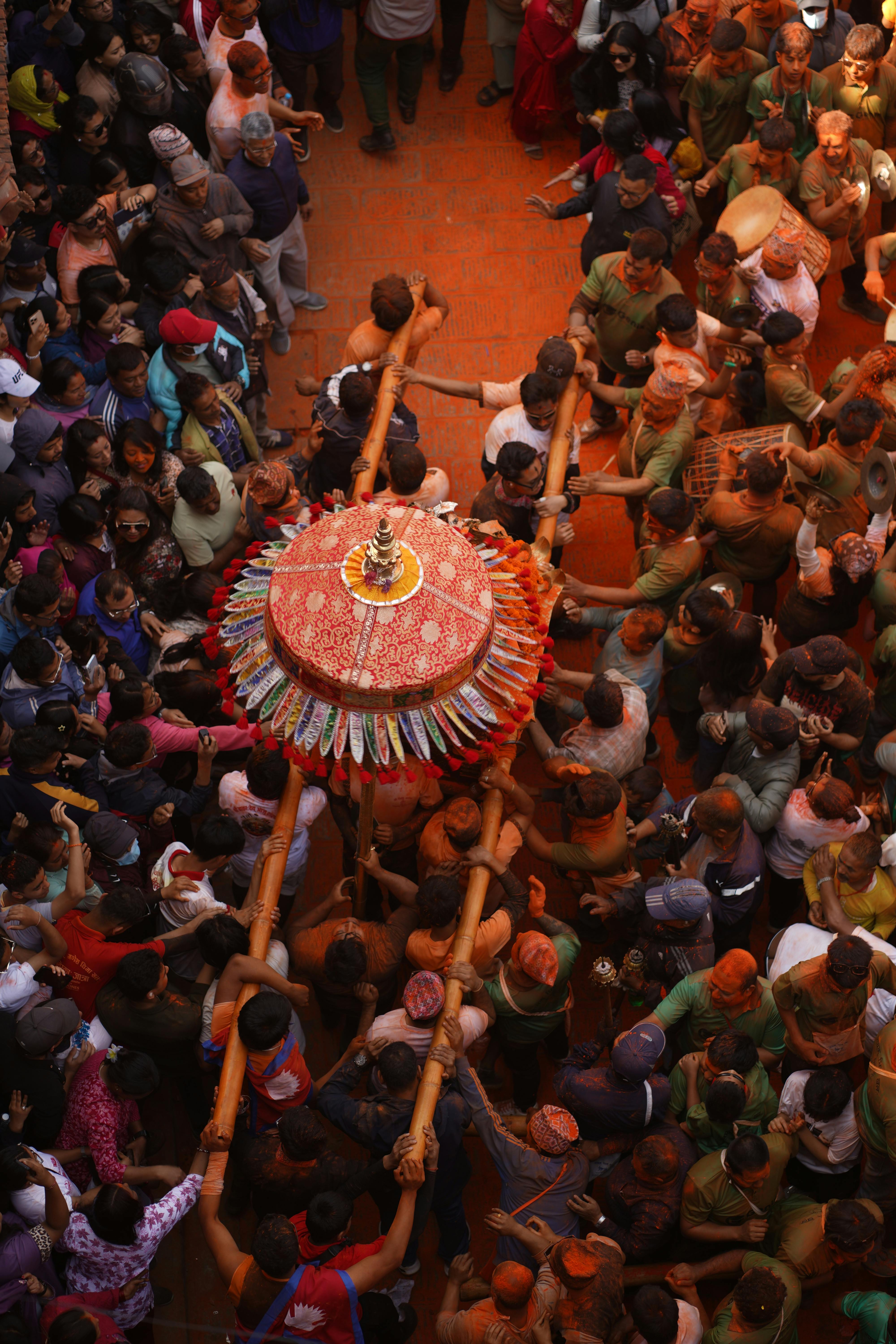 Vibrant Sindoor Jatra Festival in Nepal · Free Stock Photo