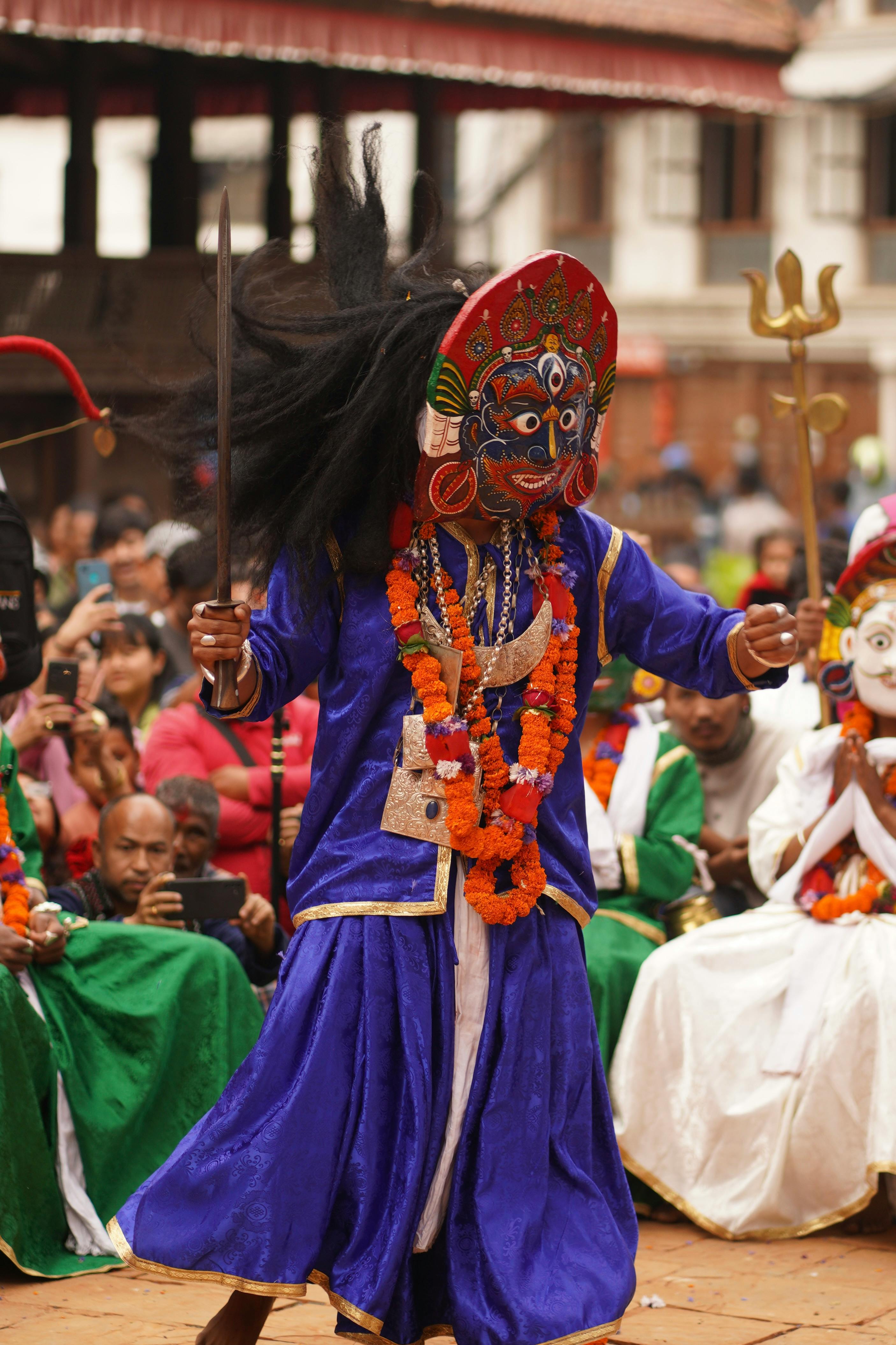 Traditional Masked Dance in Kathmandu, Nepal · Free Stock Photo
