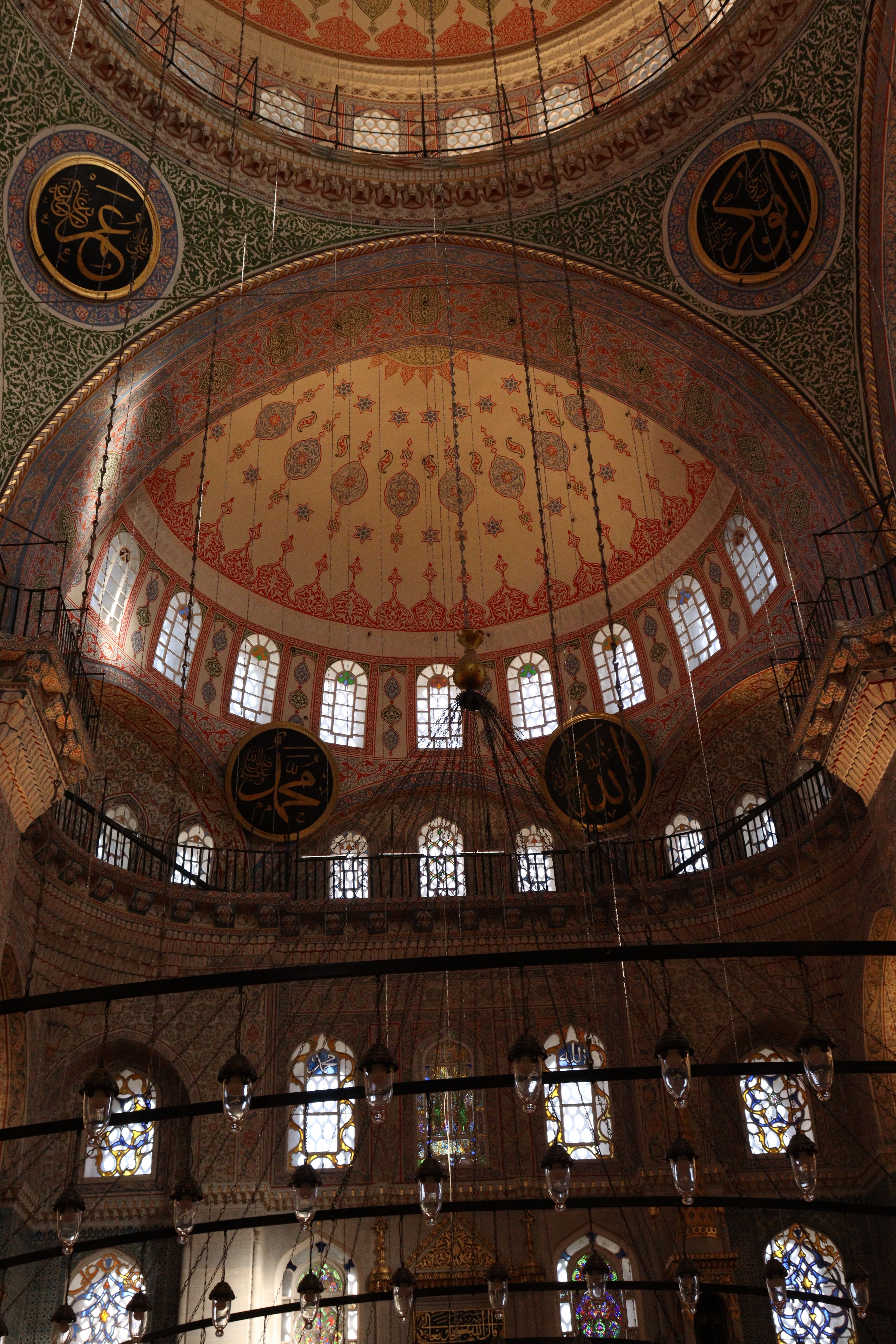 Ornate Ottoman Mosque Interior with Domed Ceiling · Free Stock Photo