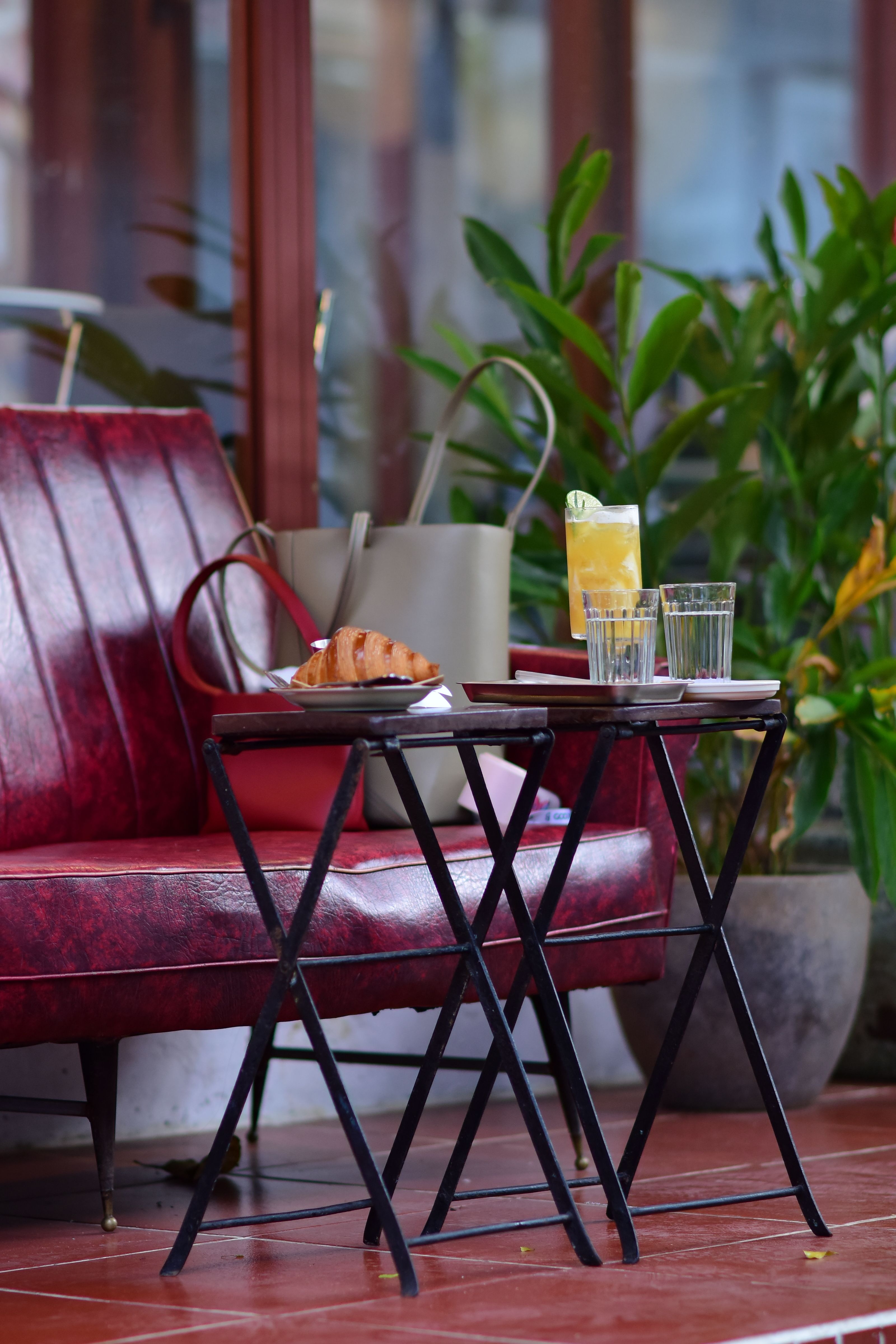 Cozy Outdoor Cafe Setting with Snack and Drink · Free Stock Photo