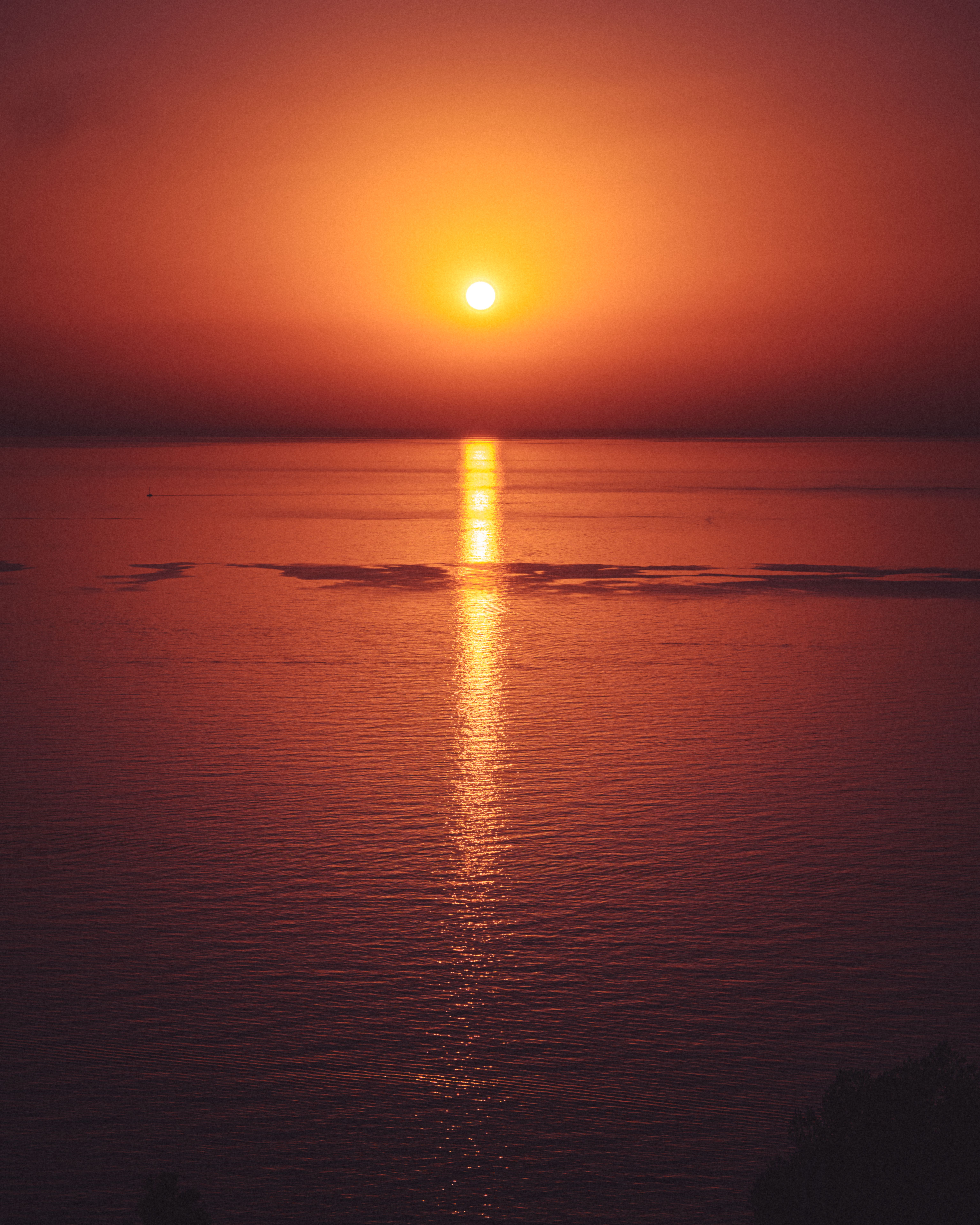 Golden Sunset Over Calm Ocean Horizon · Free Stock Photo