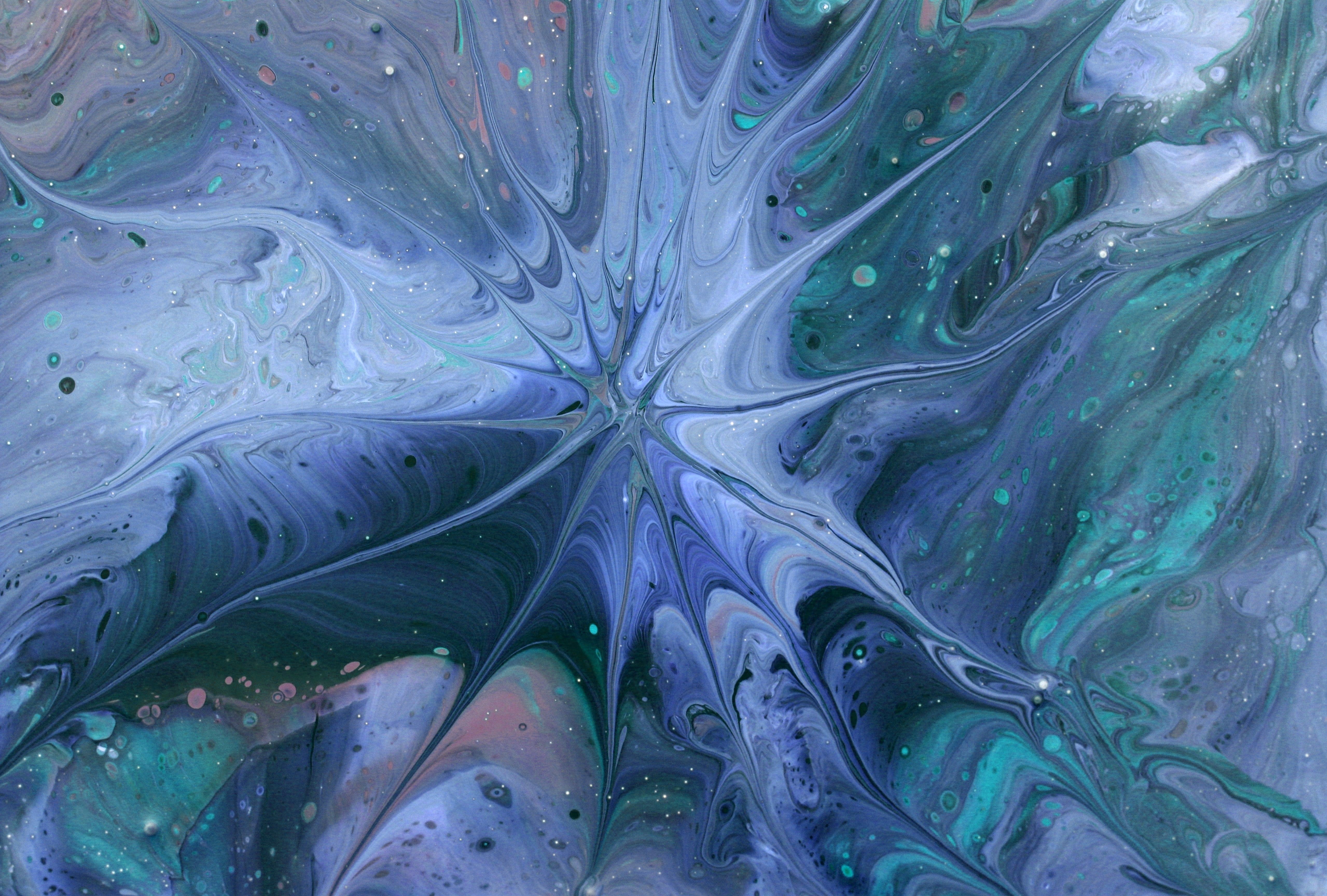 Design Artistico Fluido Astratto Blu E Verde · Immagine gratuita