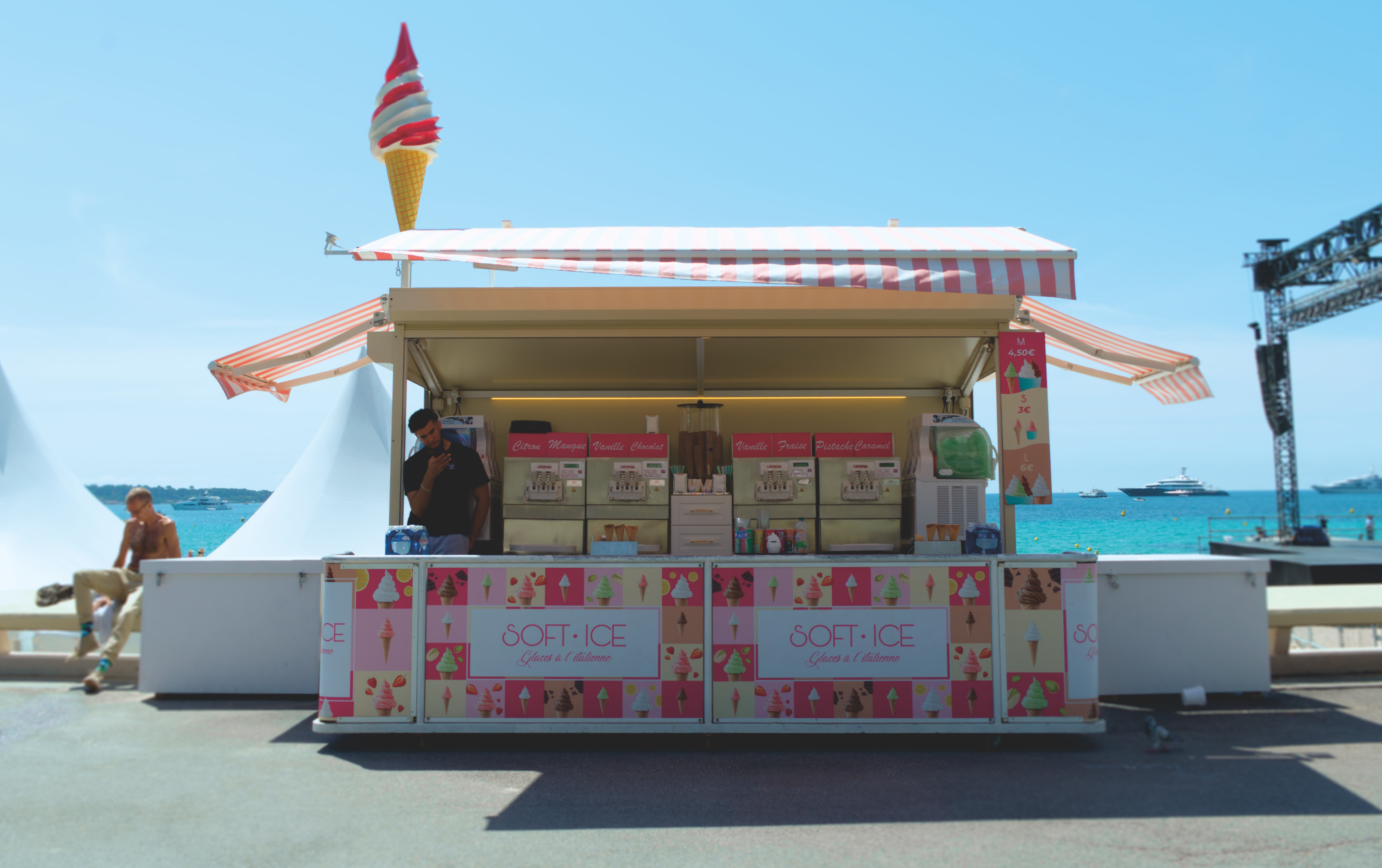 Ice Cream Stall by the Beach in Cannes, France · Free Stock Photo