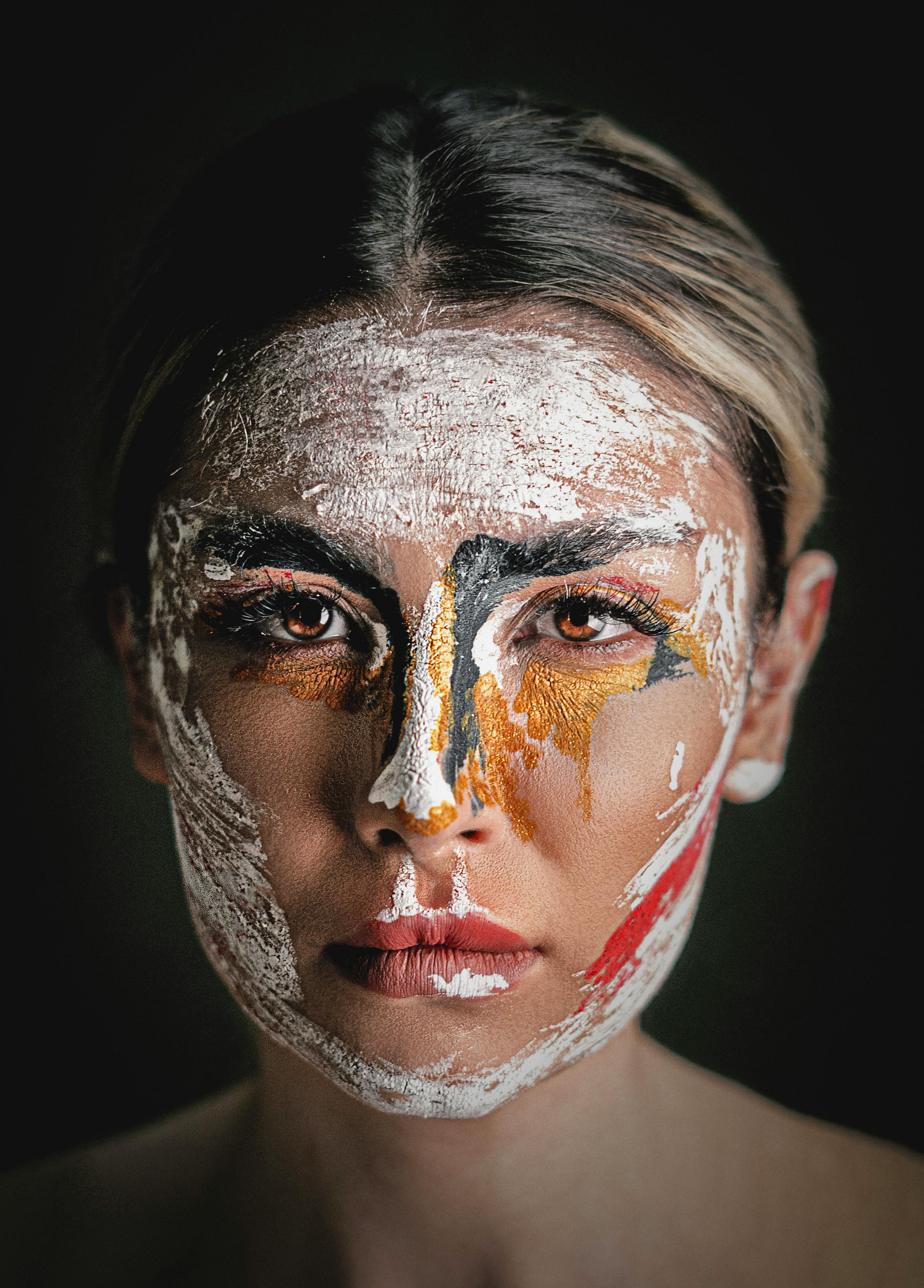 Creative Face Art with Bold Colors and Textures · Free Stock Photo