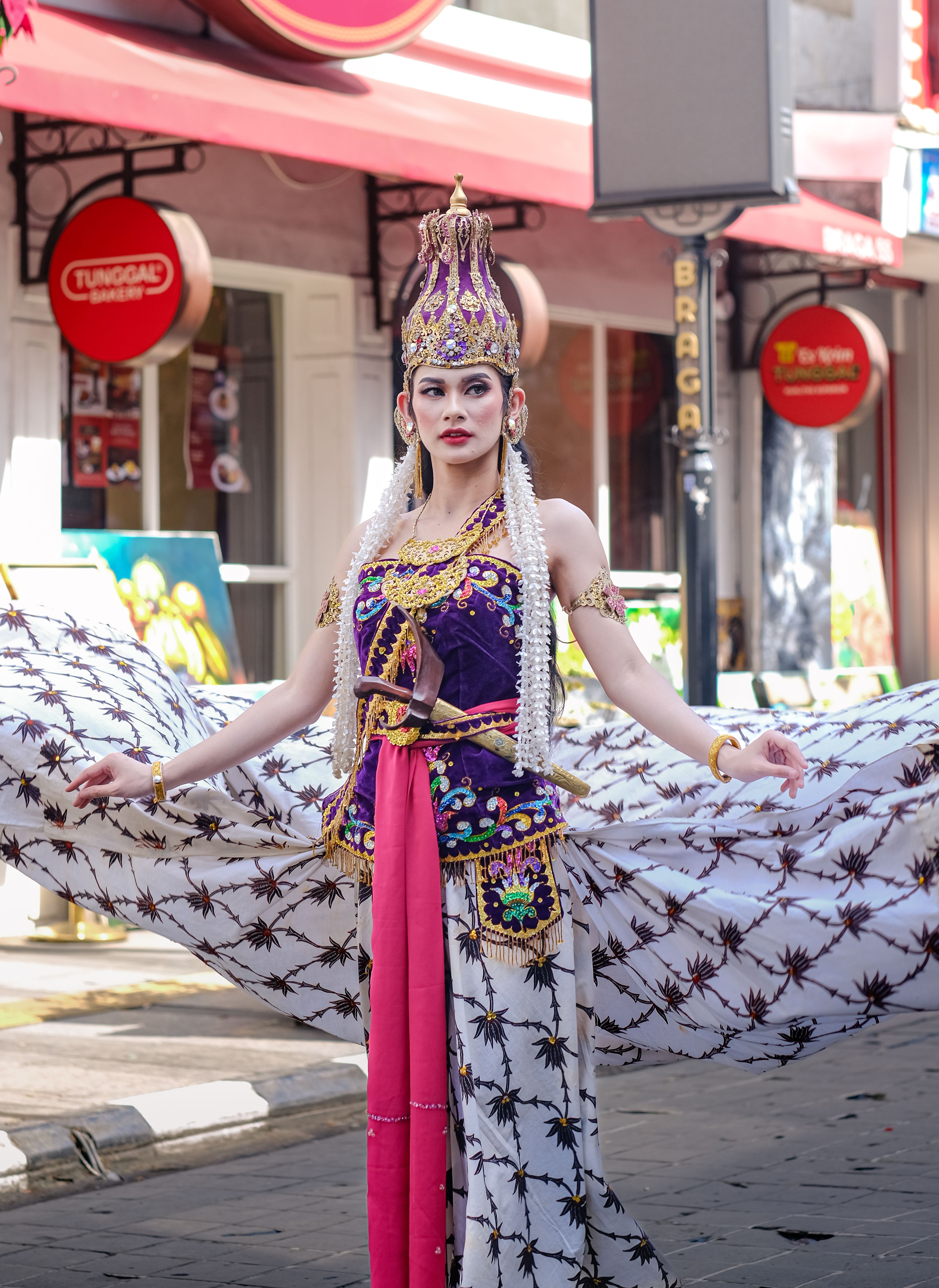 Indonesian Traditional Costume on Braga Street · Free Stock Photo