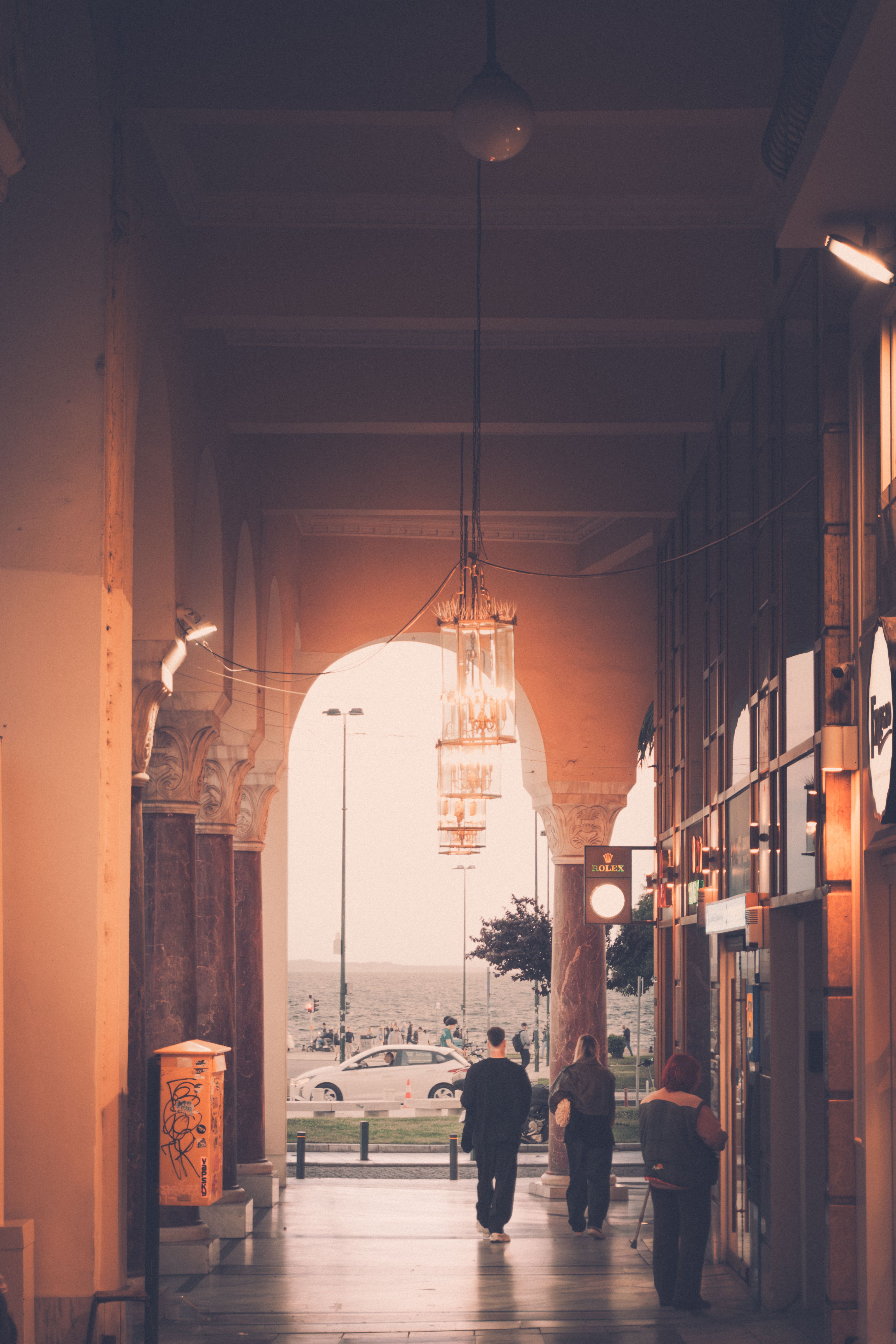 Arched Walkway at Sunset in Thessaloniki · Free Stock Photo