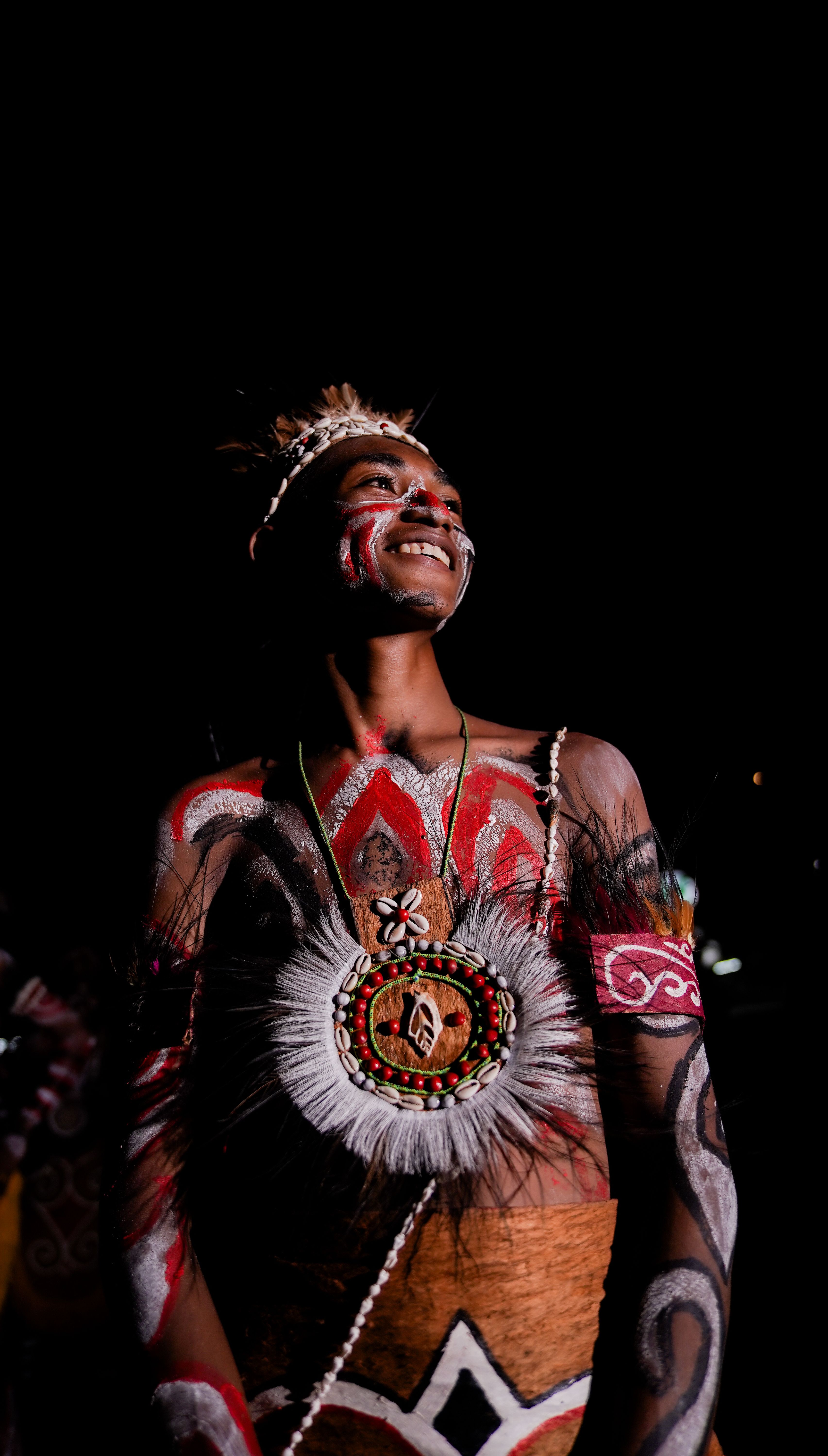 Colorful Tribal Dance Costume at Night · Free Stock Photo