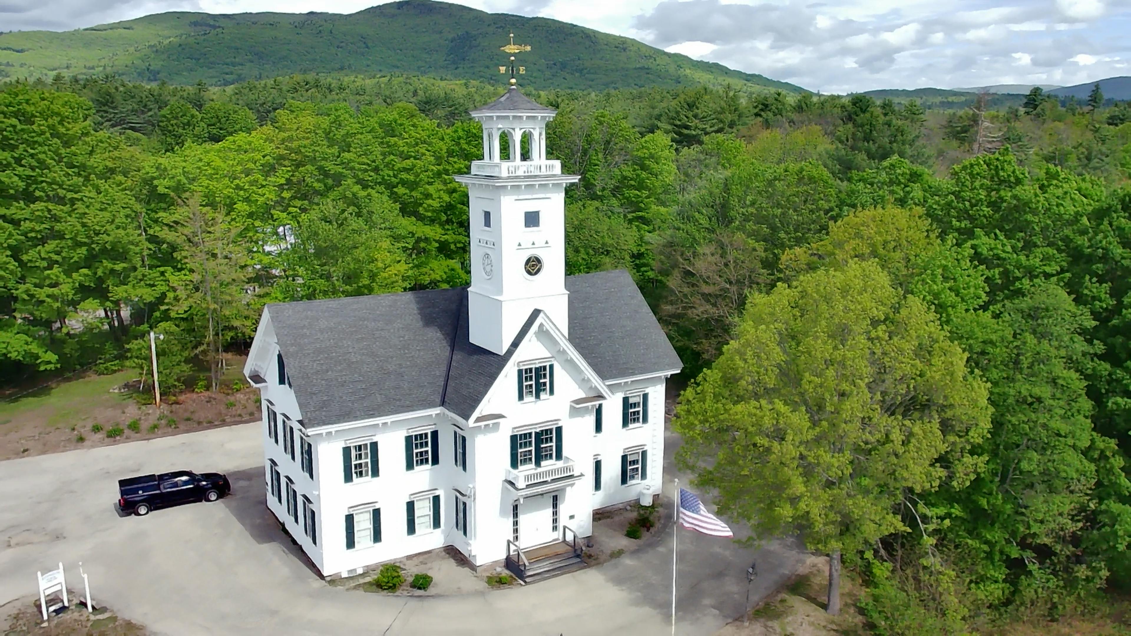 Historic Town Hall in Effingham, NH Aerial View · Free Stock Photo