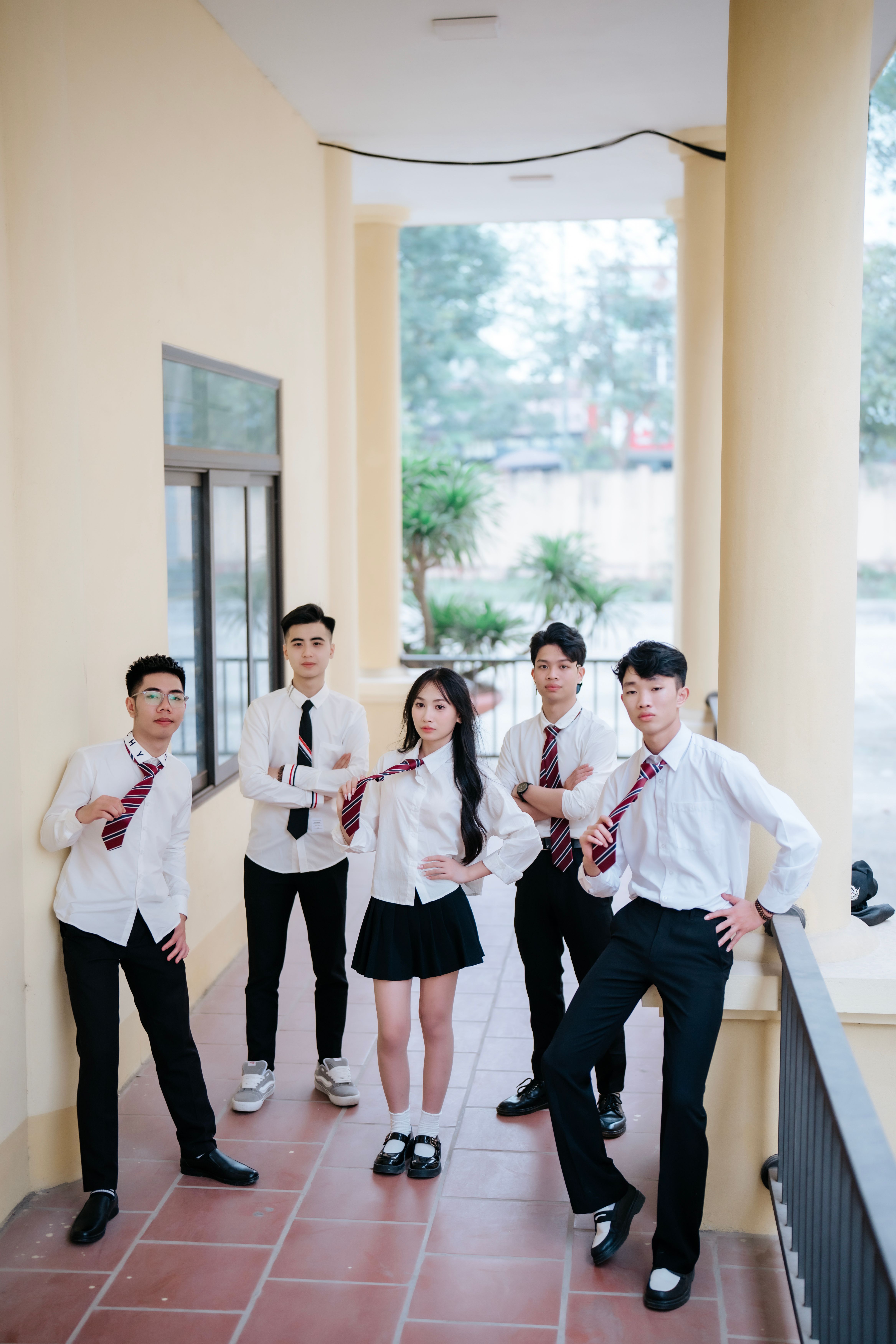 Group of Students Posing in School Uniforms · Free Stock Photo