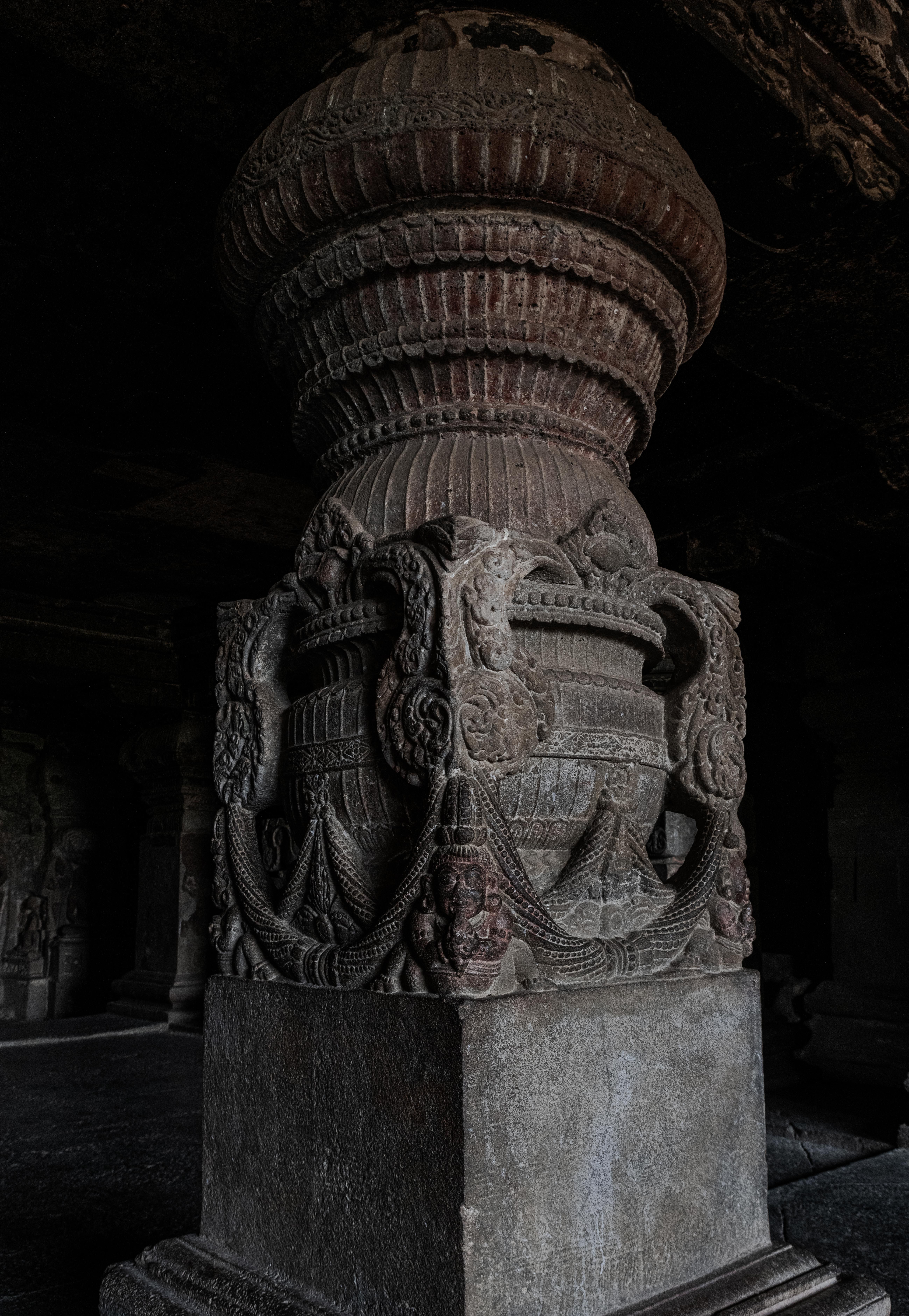 Intricate Ancient Carving at Ellora Caves, India · Free Stock Photo