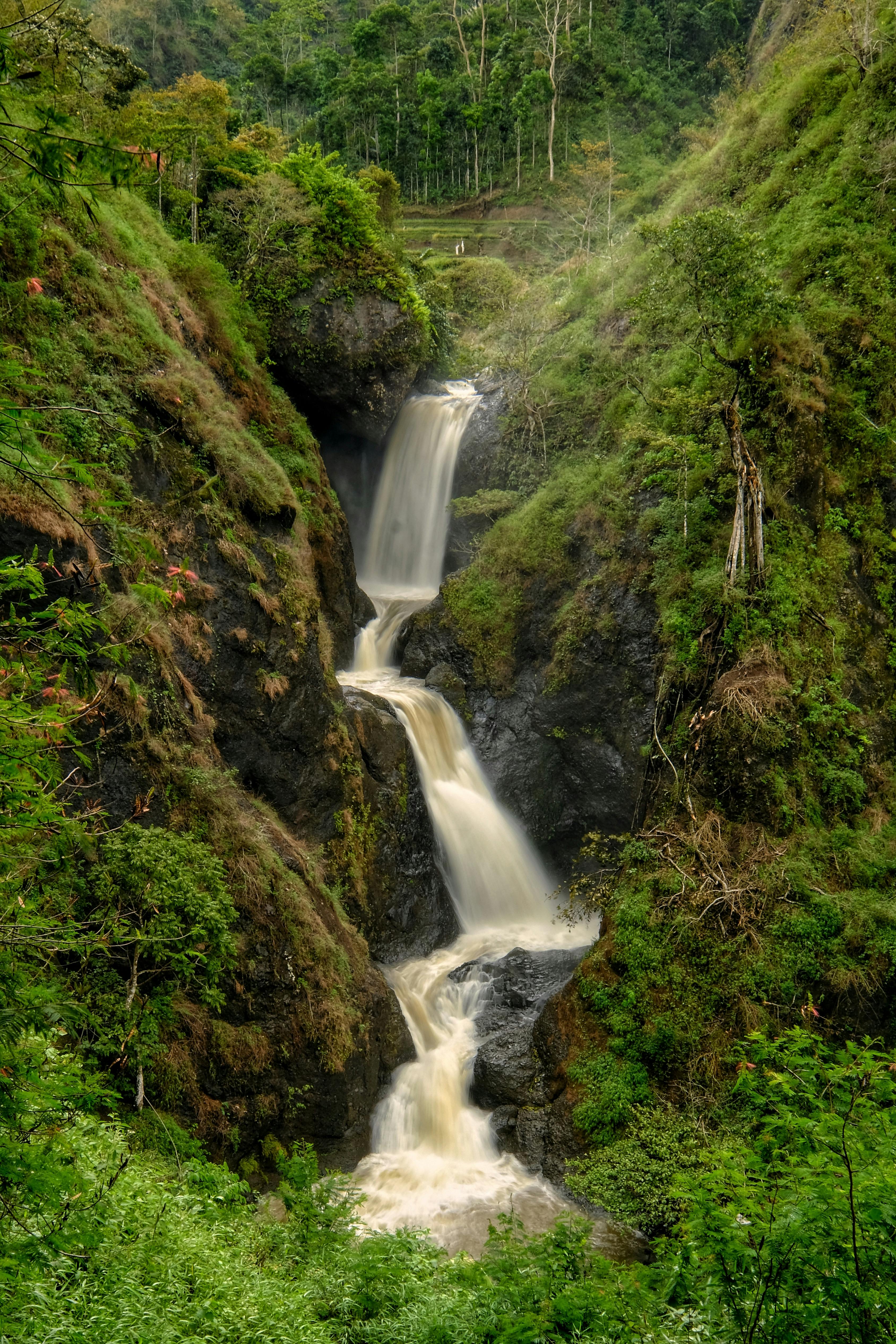 Stunning Waterfall in Lush West Java Landscape · Free Stock Photo