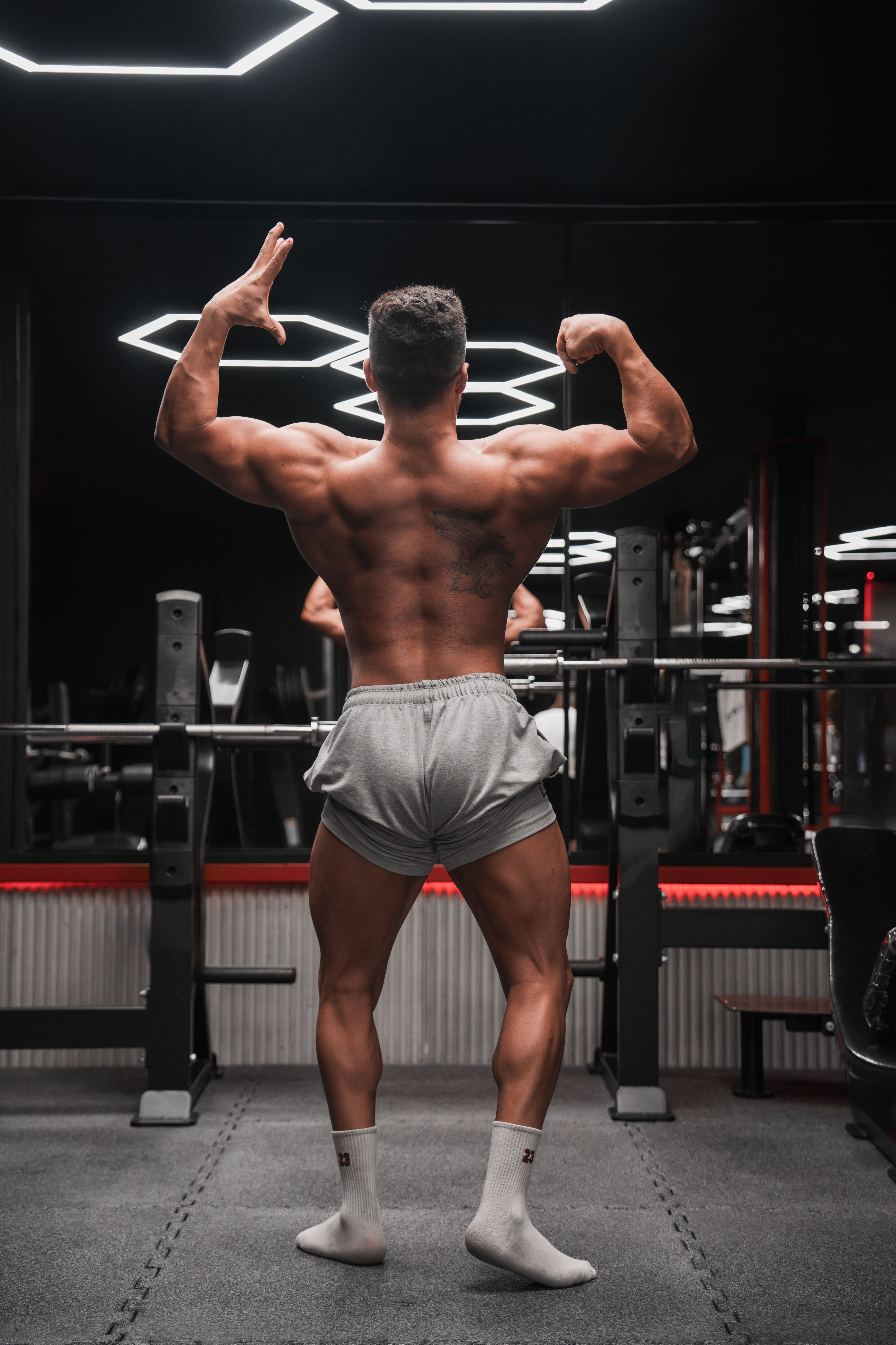 Muscular Male Bodybuilder Posing in Gym · Free Stock Photo