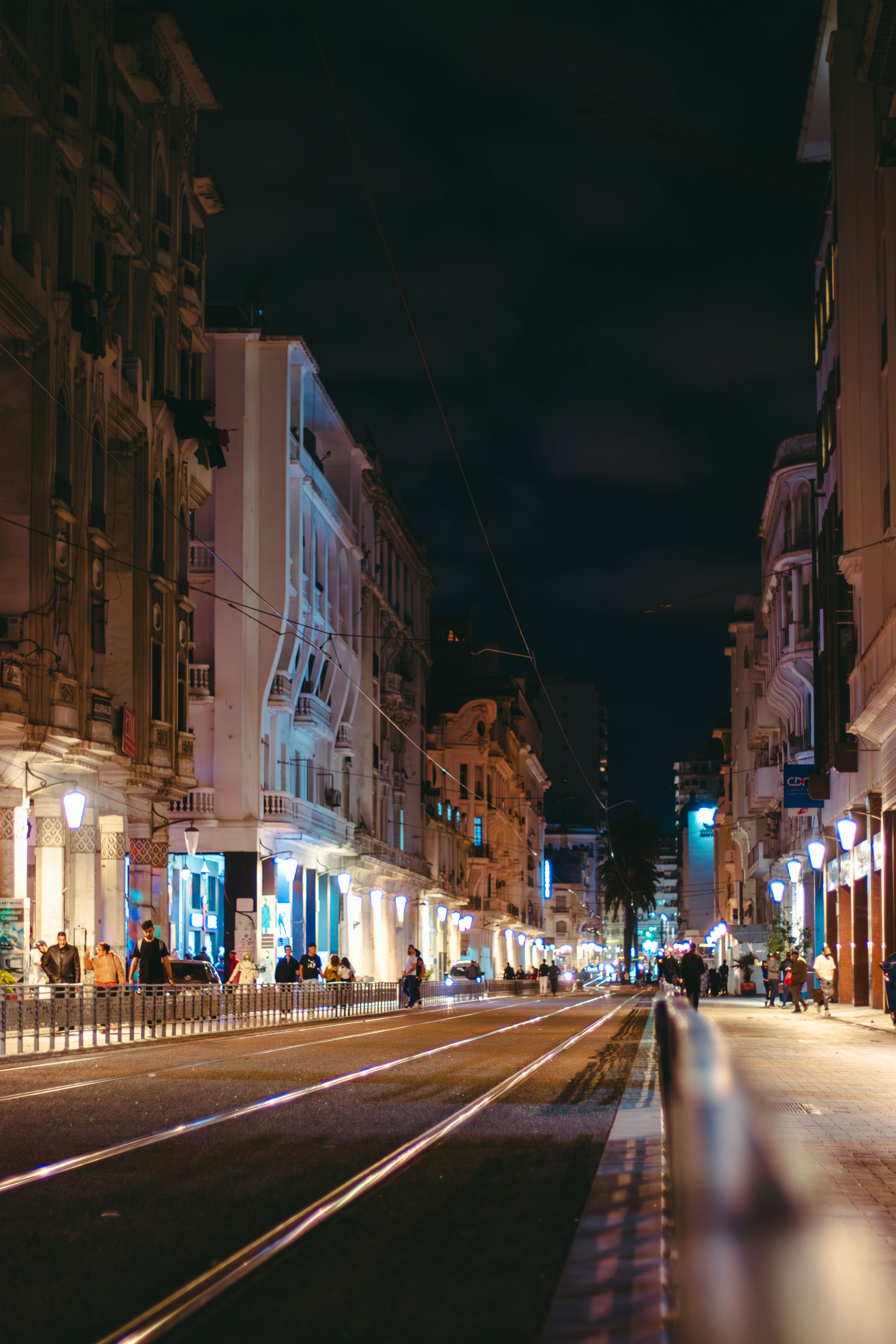 Vibrant Night Street Scene in Casablanca · Free Stock Photo